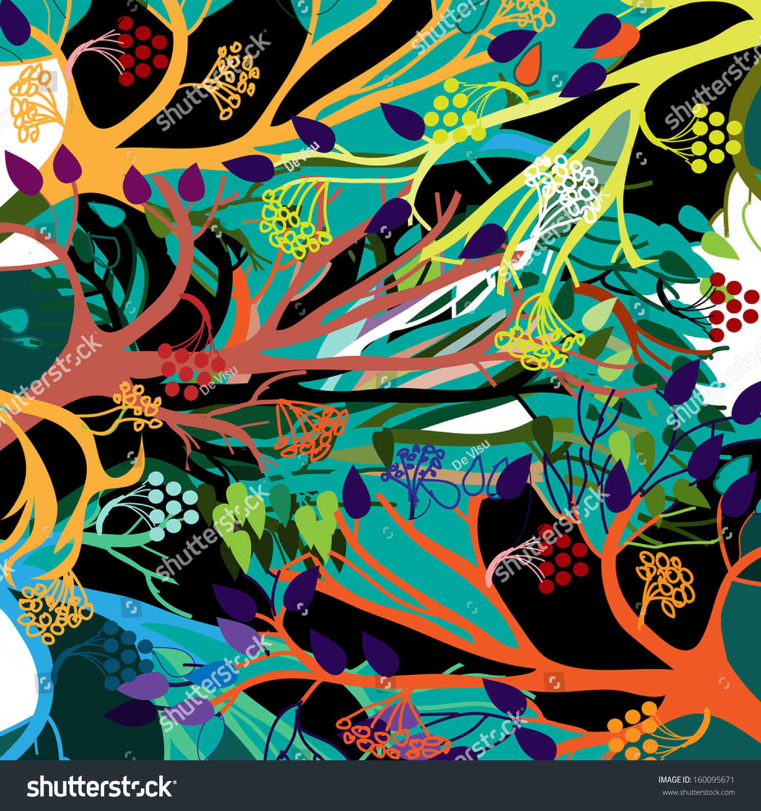 Elements Nature Vector Background Stock Vector (Royalty Free) 160095671 ...