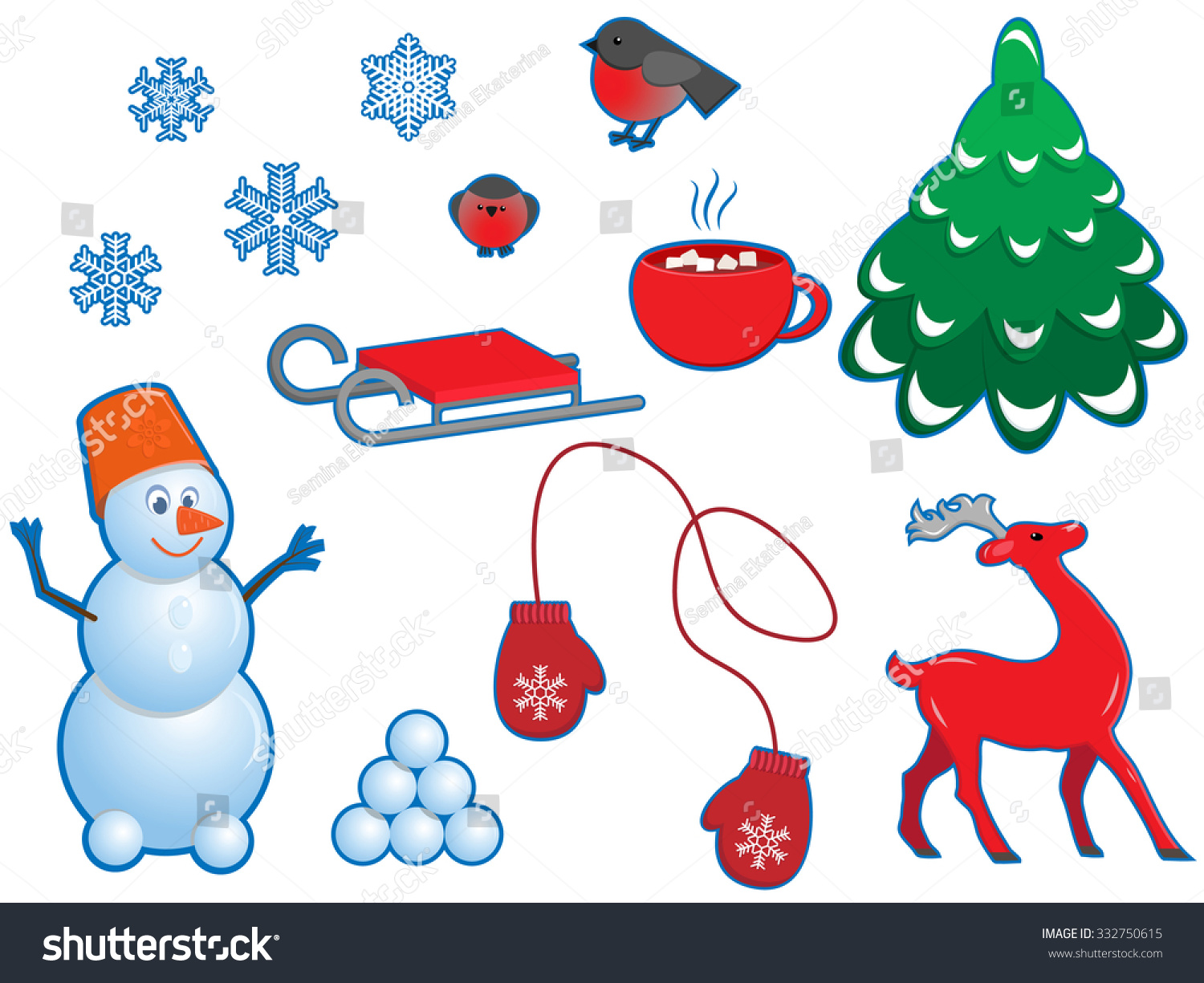 Elements Winter Stock Vector (Royalty Free) 332750615 | Shutterstock