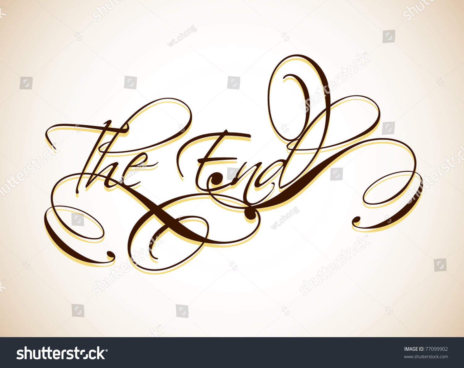 End Classic Calligraphy Design Stock Vector 77099902 - Shutterstock