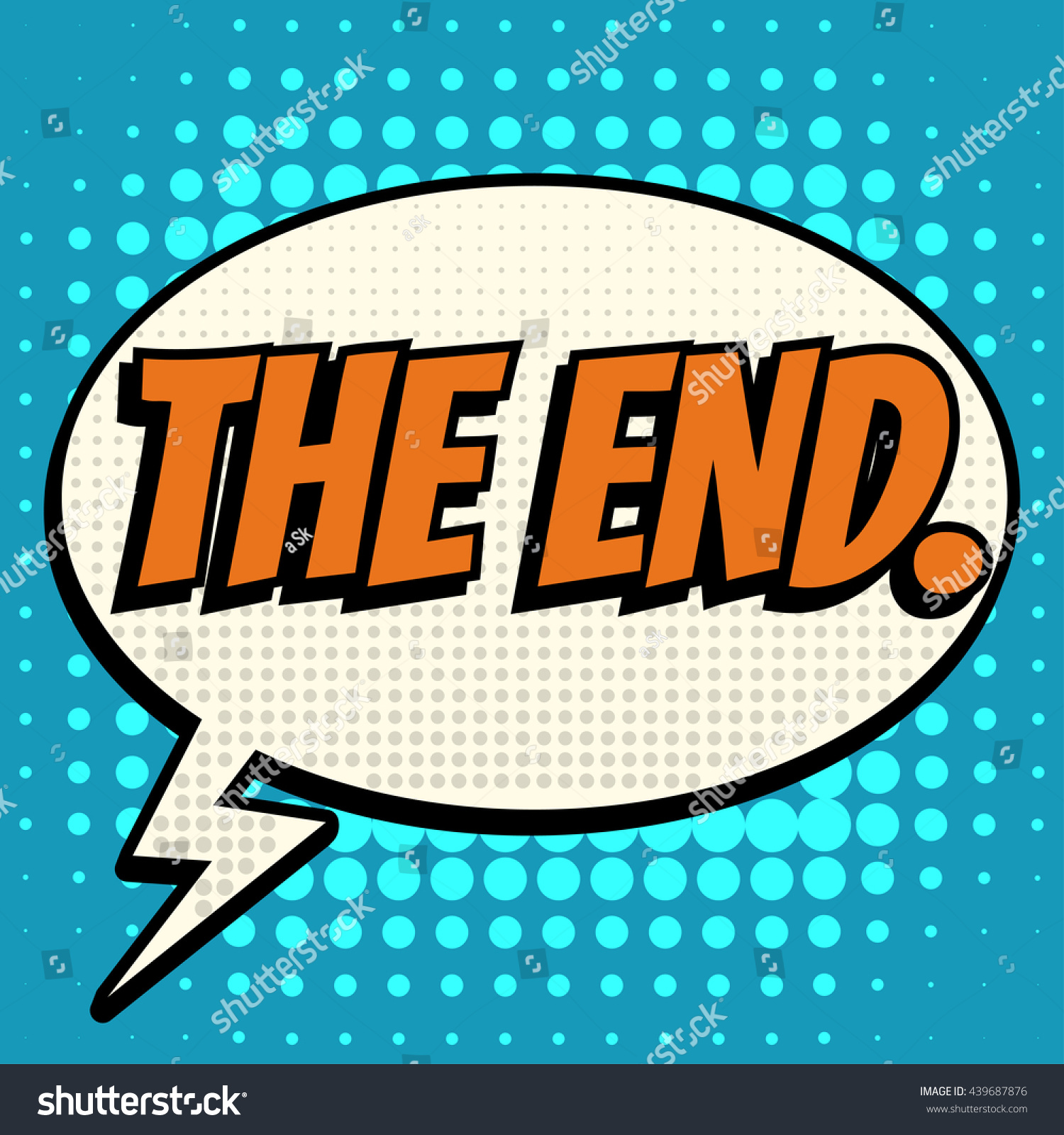 End Comic Book Bubble Text Retro Stock Vector 439687876 - Shutterstock