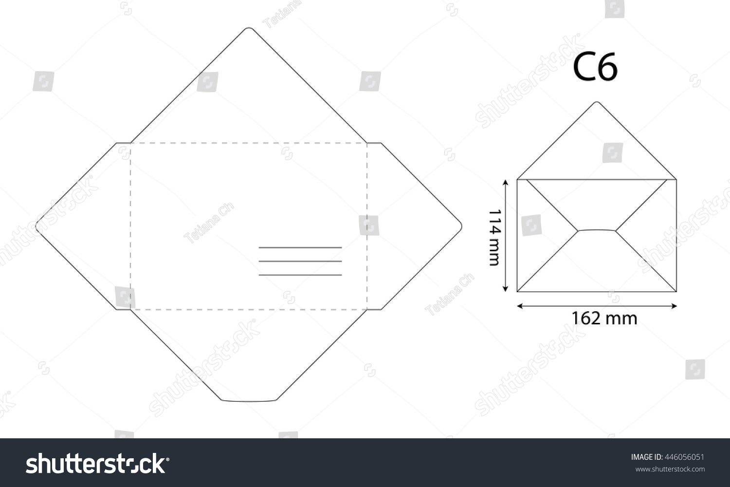 Envelope C6 Stock Vector (Royalty Free) 446056051