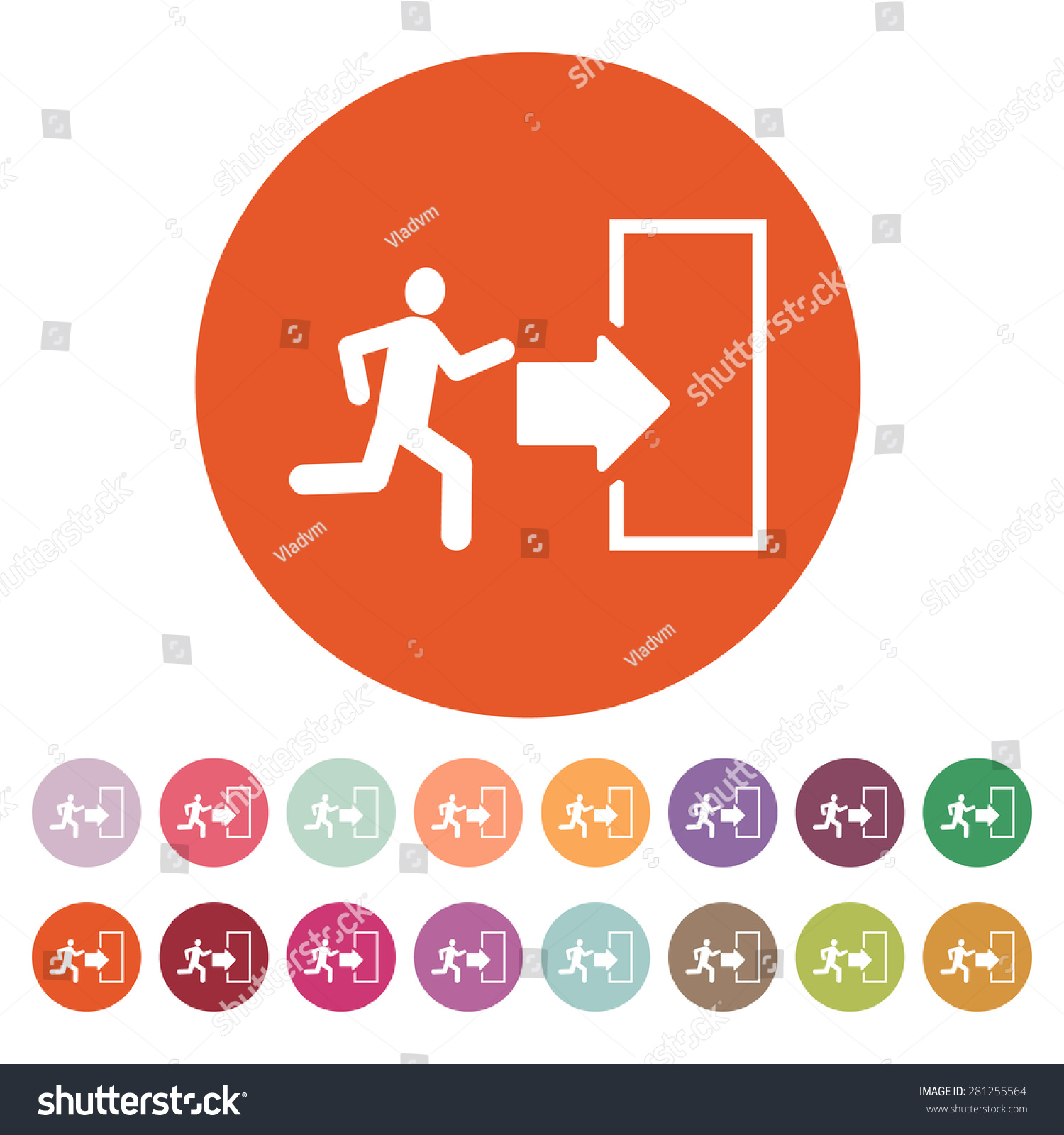 Exit Icon Emergency Exit Symbol Flat Stock Vector (Royalty Free ...