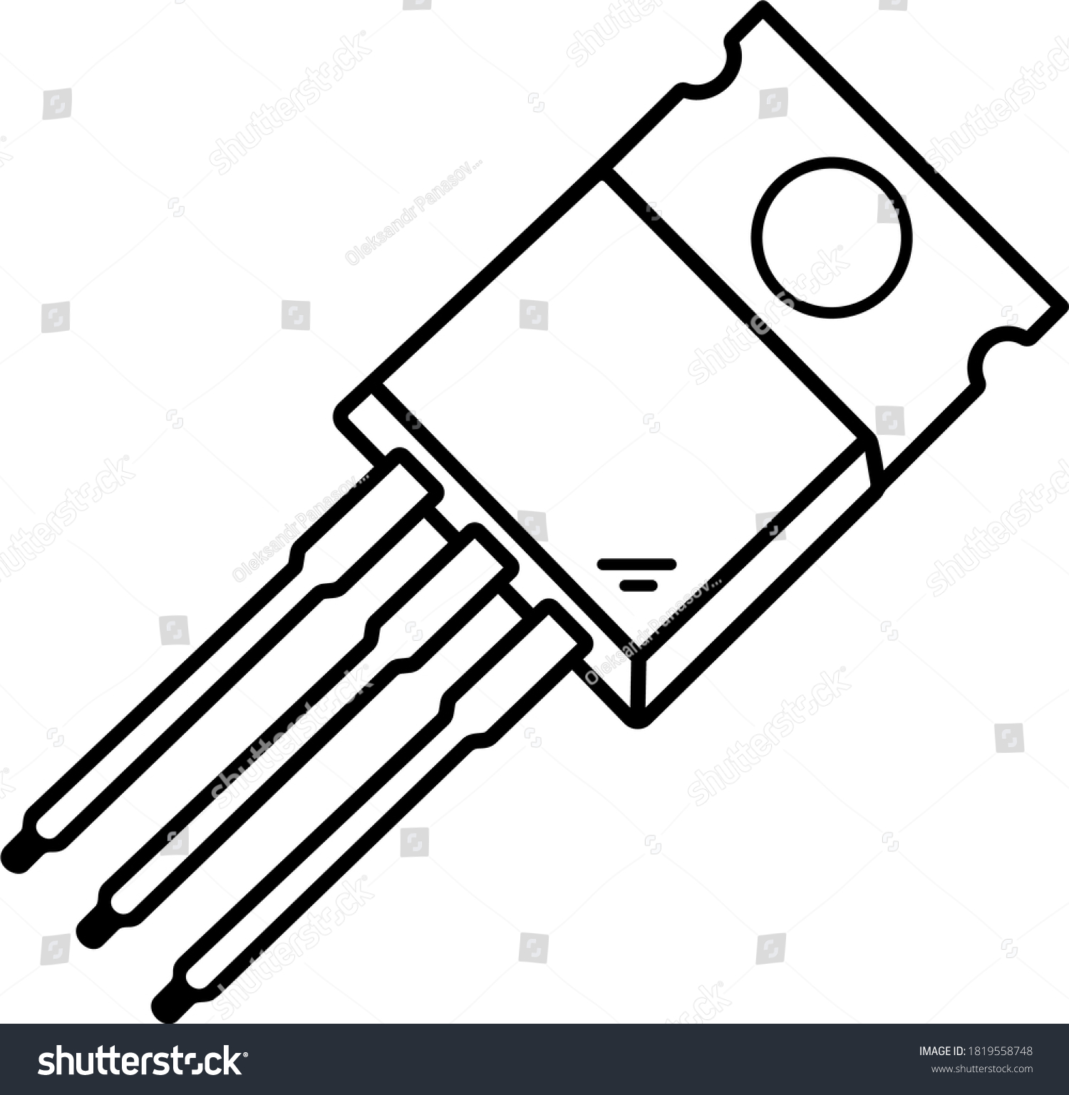 Fieldeffect Transistor Vector Outline Icon Stock Vector (Royalty Free ...