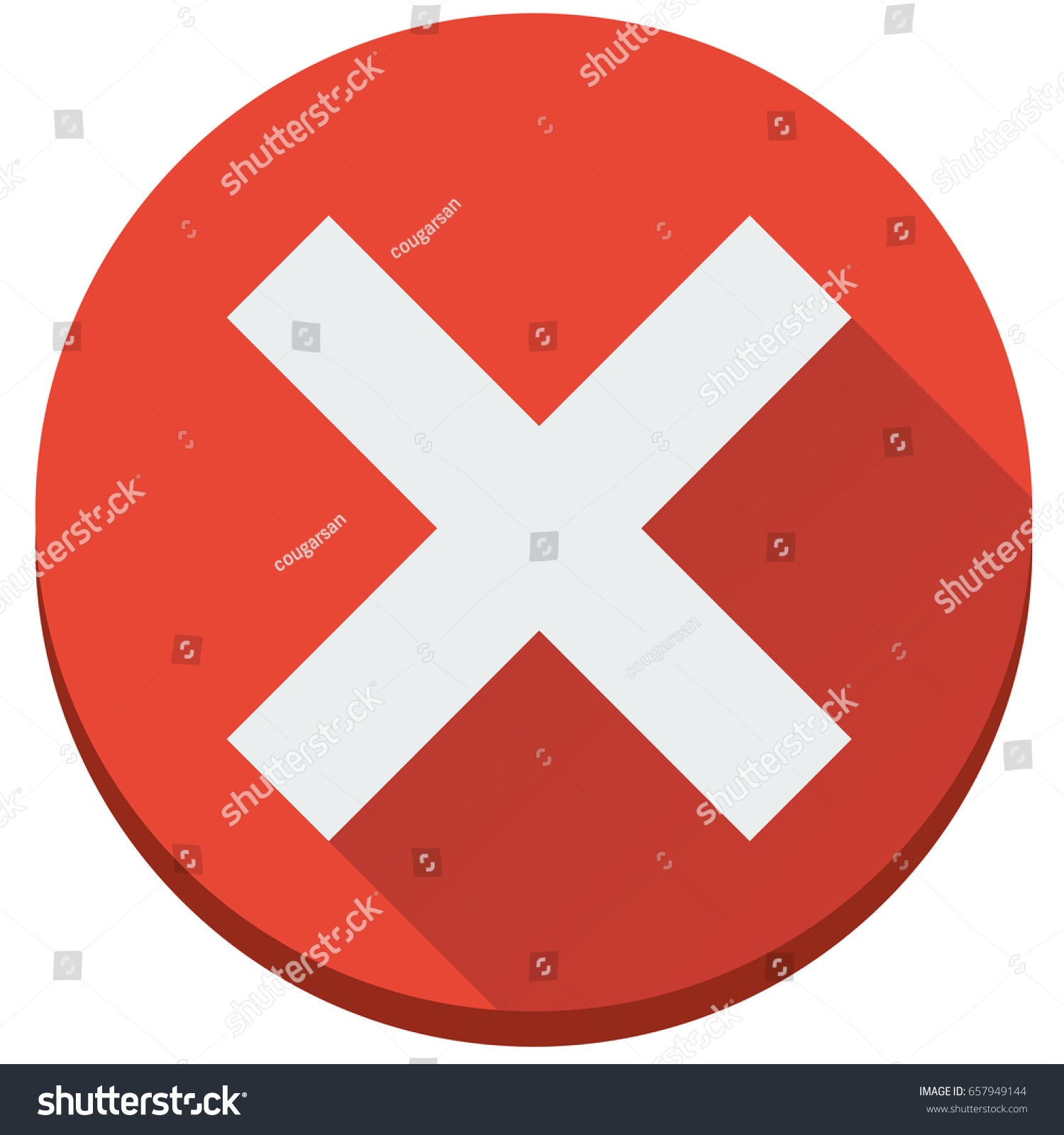 Flat Red Cross Wrong Incorrect Unfinished Stock Vector (Royalty Free ...