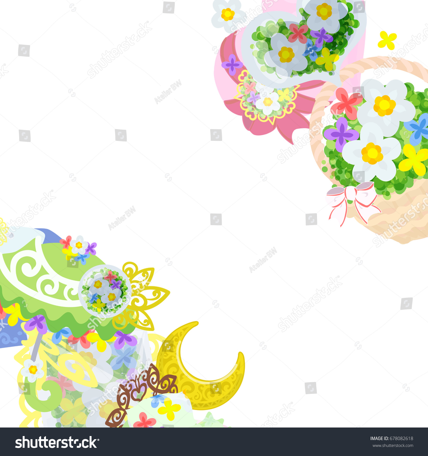 Frame That Made Flower Objects: vector de stock (libre de regalías ...