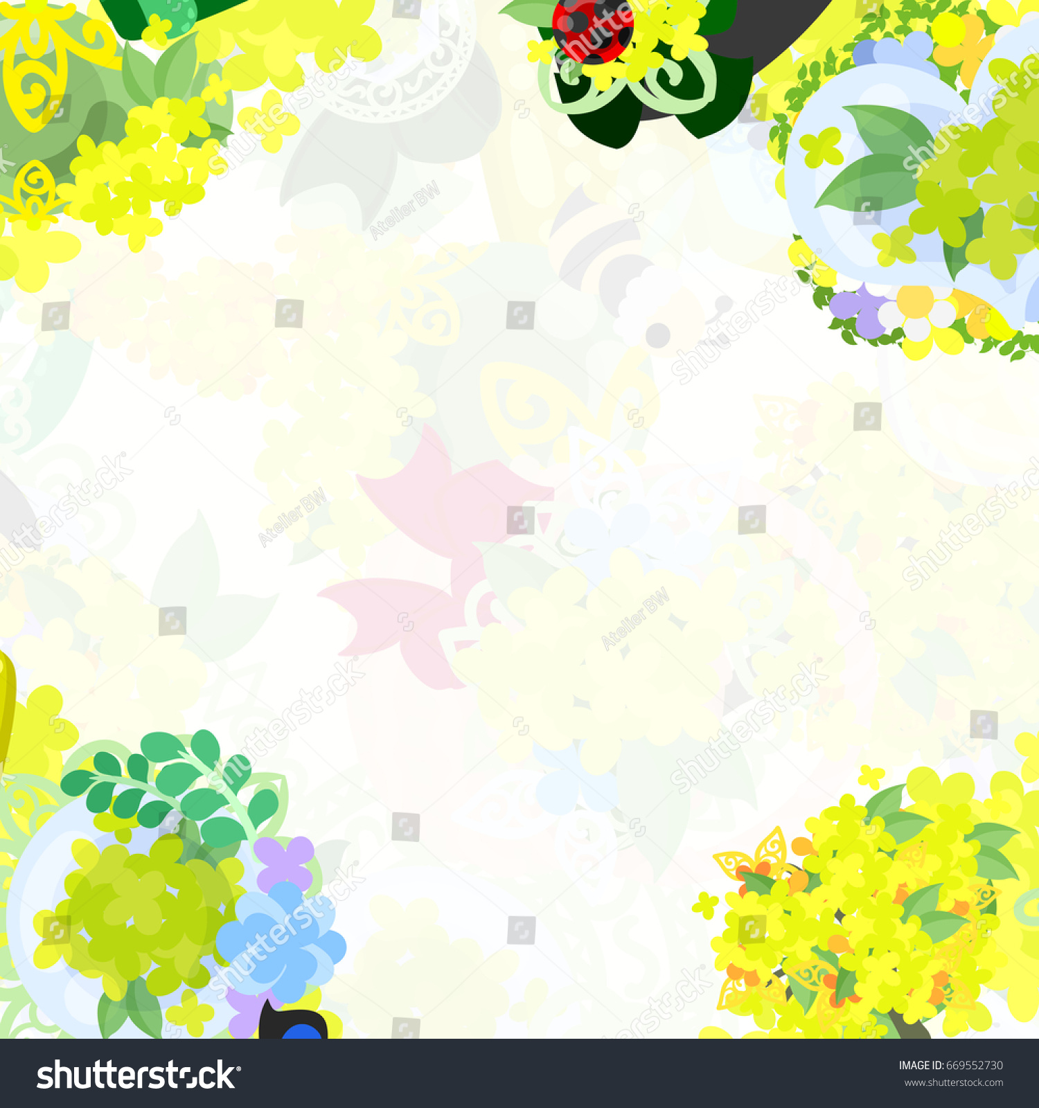 Frame That Made Yellow Flower Objects: เวกเตอร์สต็อก (ปลอดค่าลิขสิทธิ์ ...