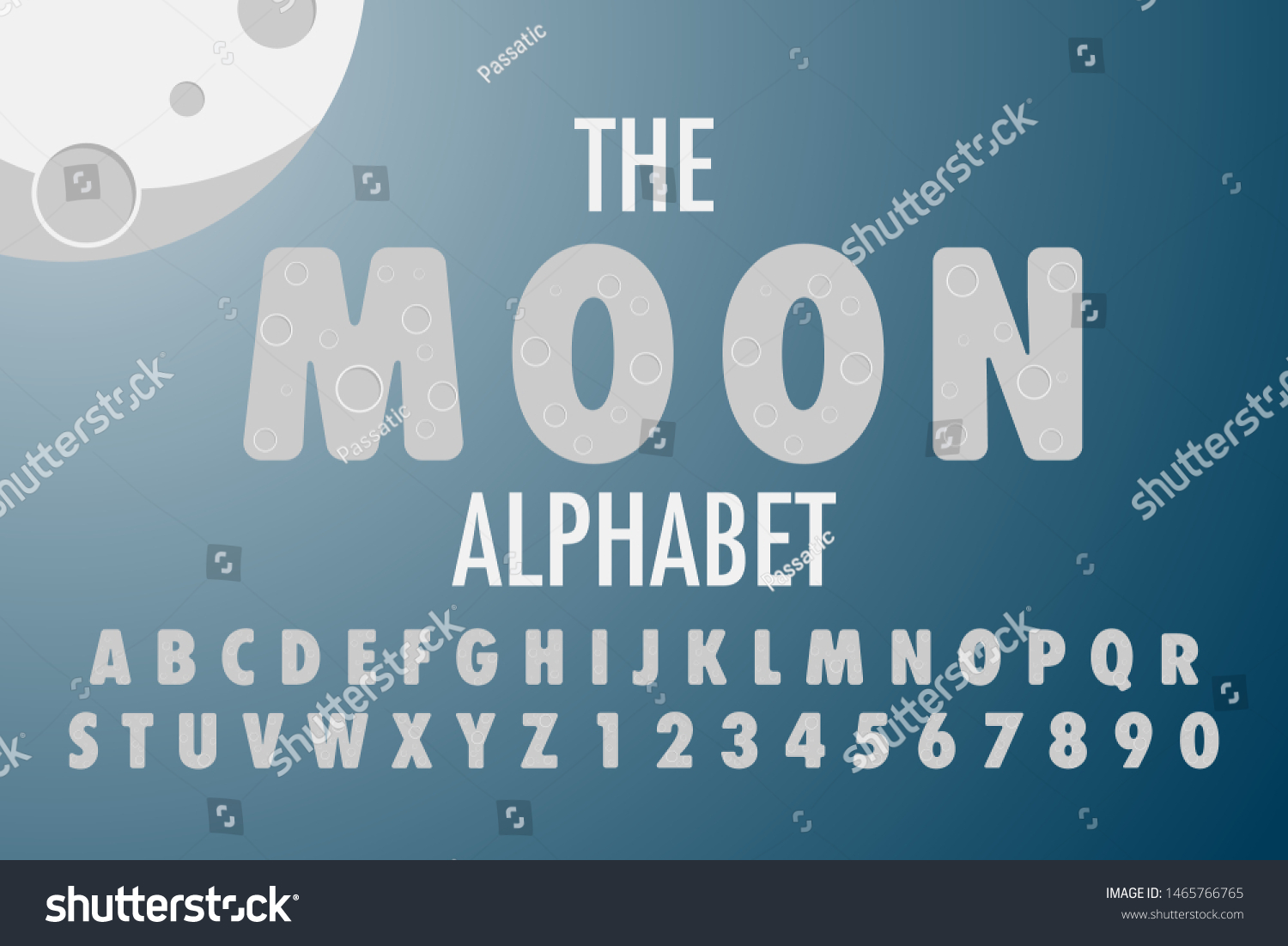 「Full Moon Alphabet Creative Font Vector」のベクター画像素材（ロイヤリティフリー ...