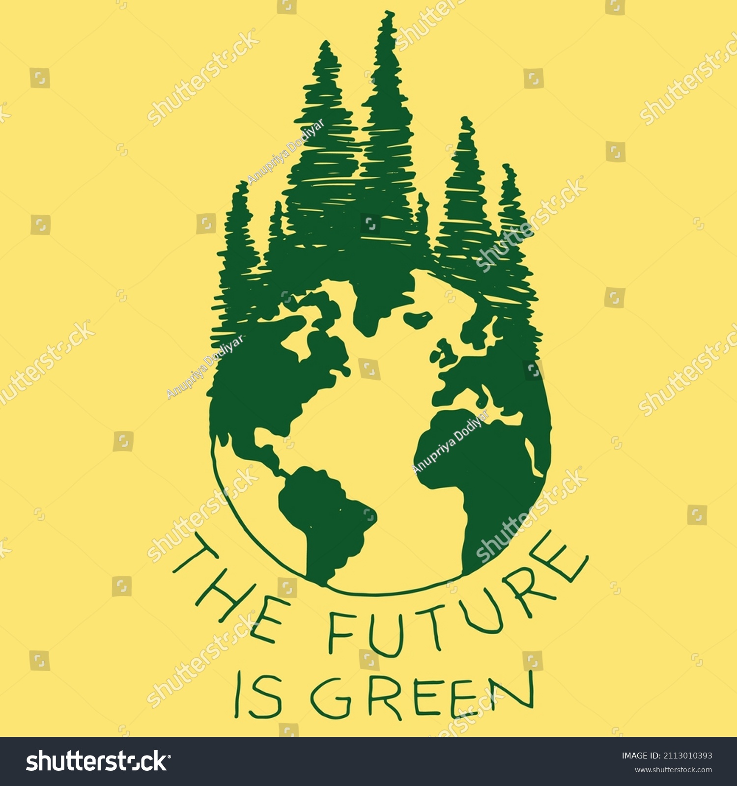 Future Green Globe Trees Vector File Stock Vector (Royalty Free ...