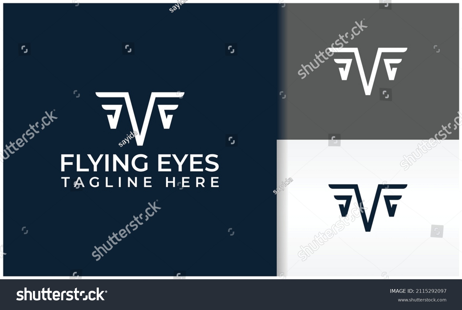 Geometric Flying Eye Logo Stock Vector (Royalty Free) 2115292097 ...