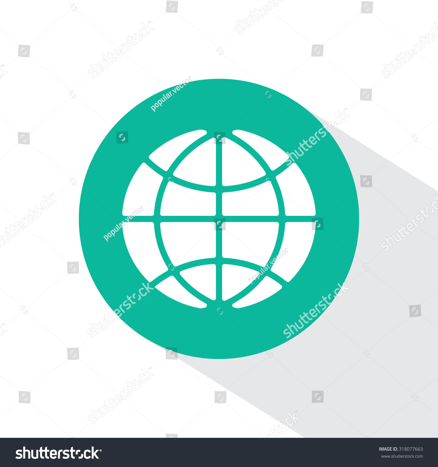 Globe Icon Globe Symbol Flat Vector Stock Vector (Royalty Free ...