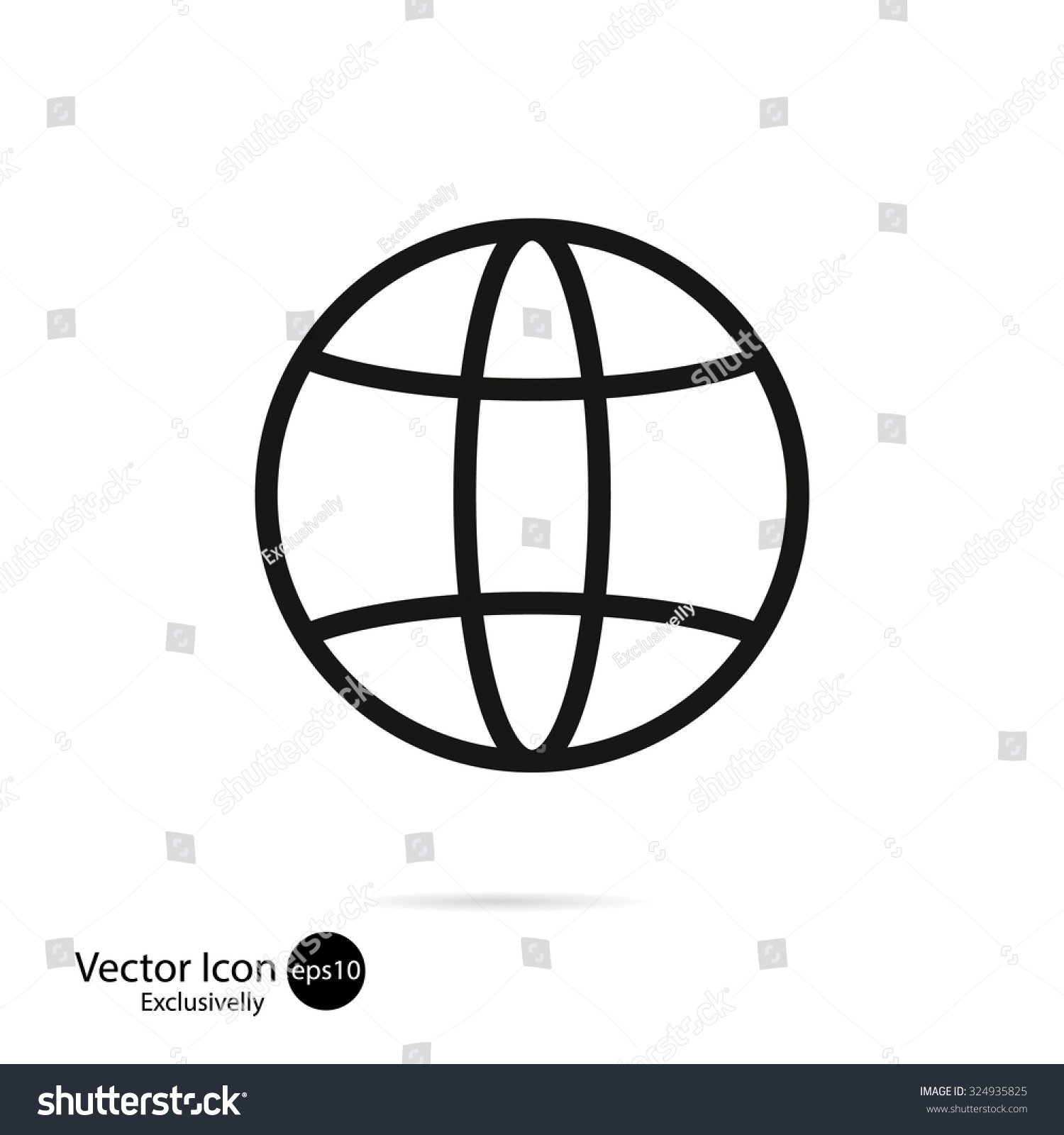 Globe Icon Globe Symbol Flat Vector Stock Vector (Royalty Free ...