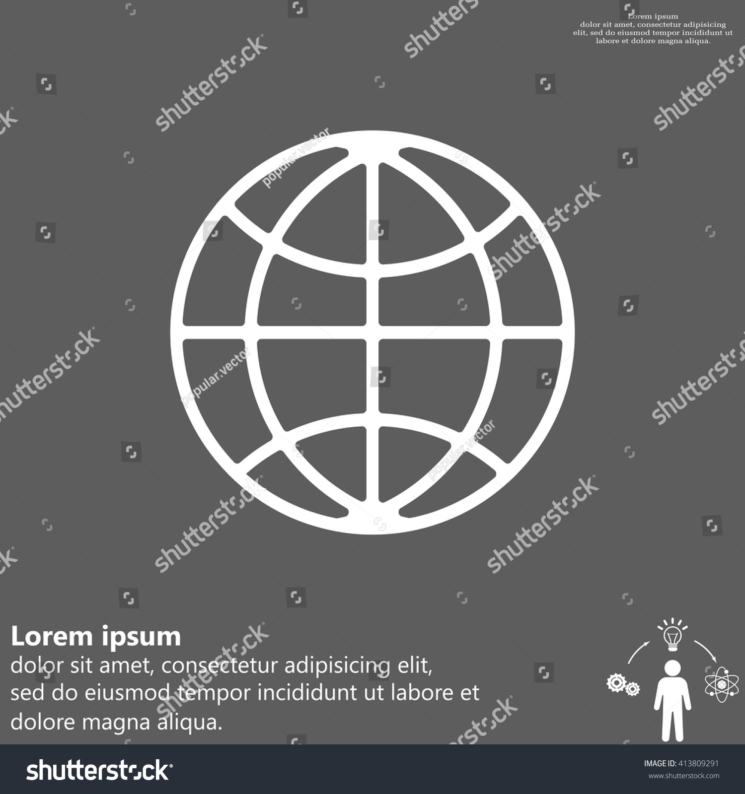 Globe Icon Globe Symbol Flat Vector Stock Vector (Royalty Free ...