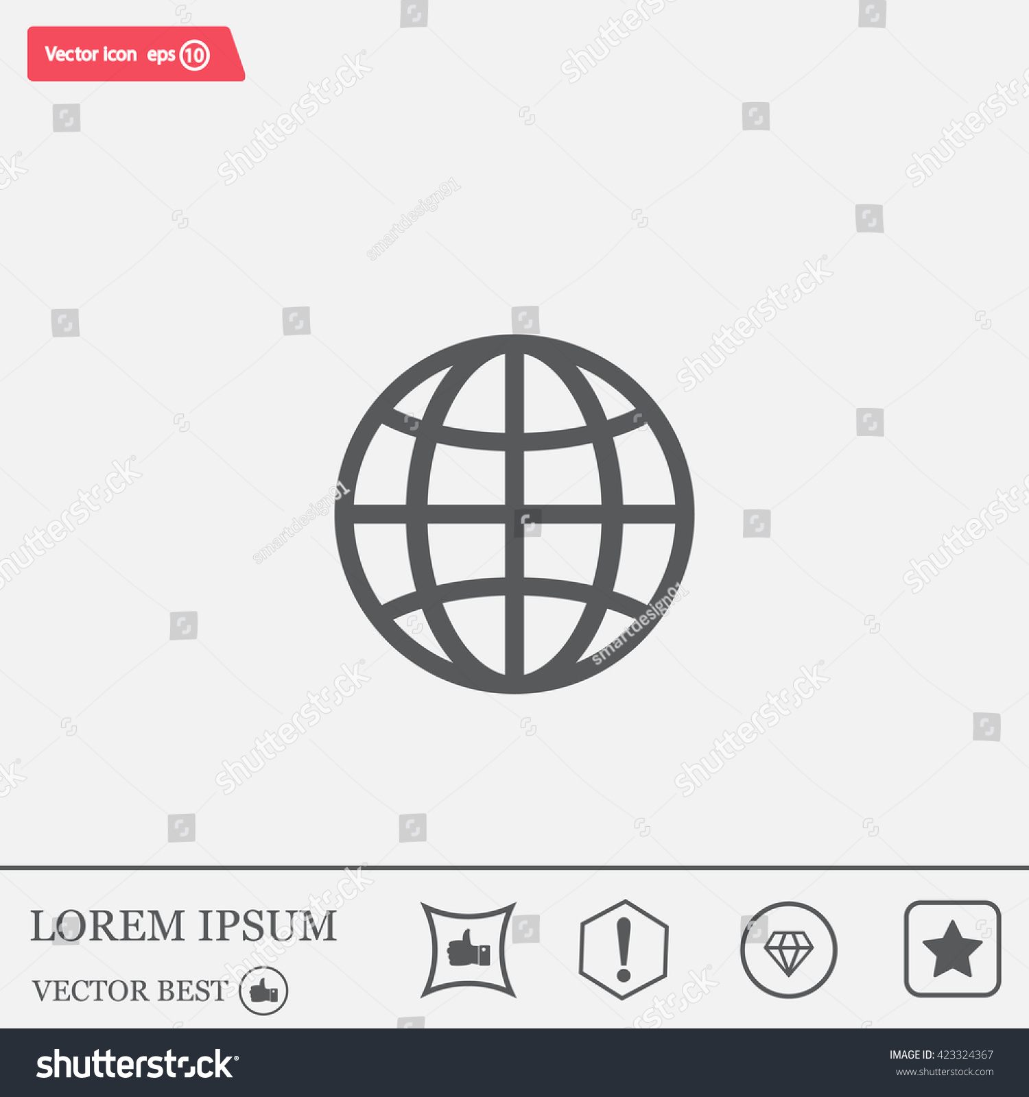 Globe Icon Globe Symbol Flat Vector Stock Vector (Royalty Free ...