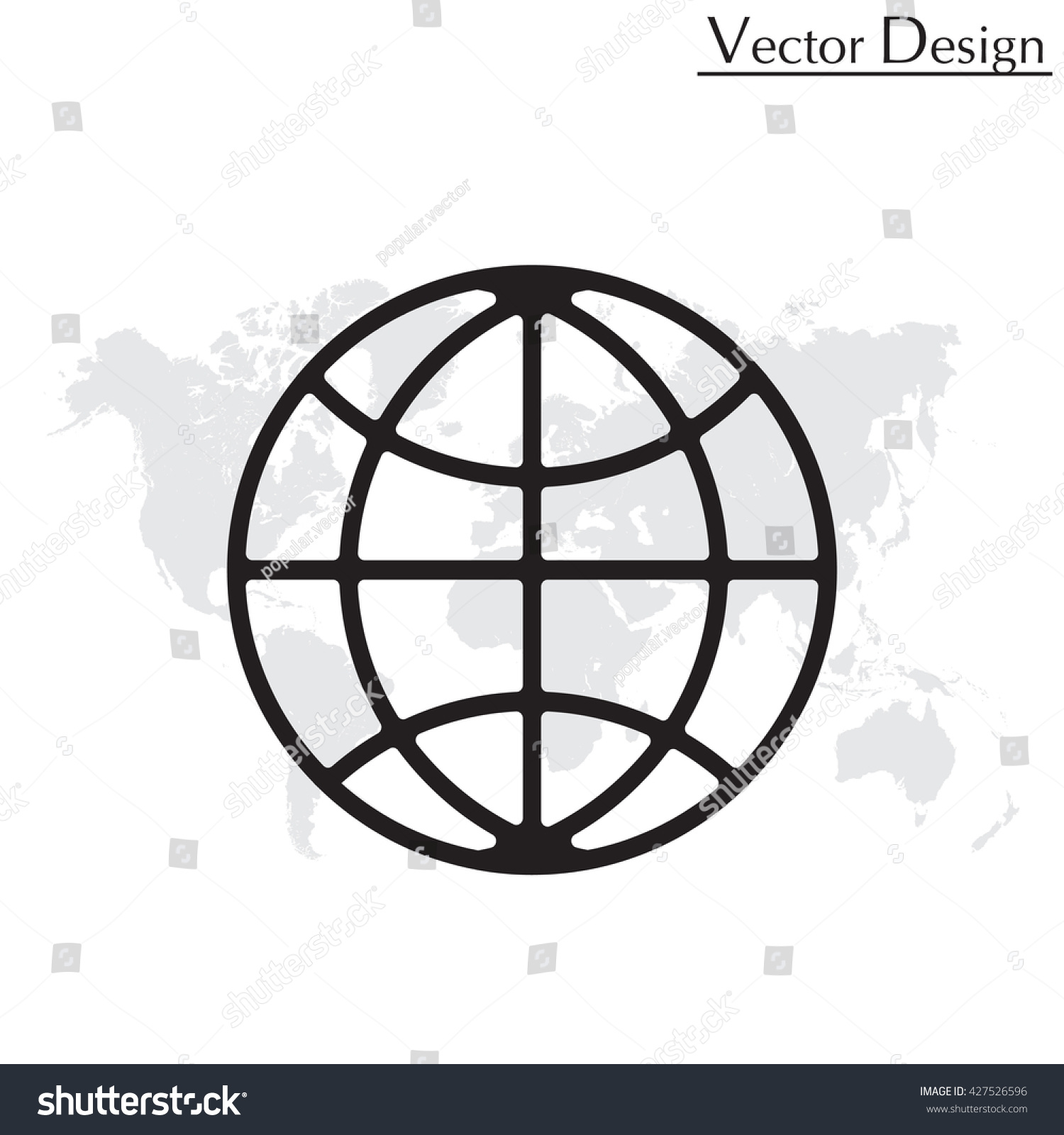Globe Icon Globe Symbol Flat Vector Stock Vector (Royalty Free ...