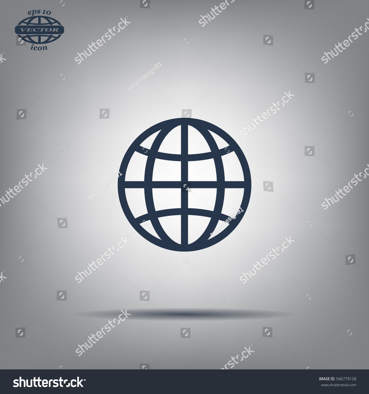 Globe Icon Globe Symbol Flat Vector Stock Vector (Royalty Free ...