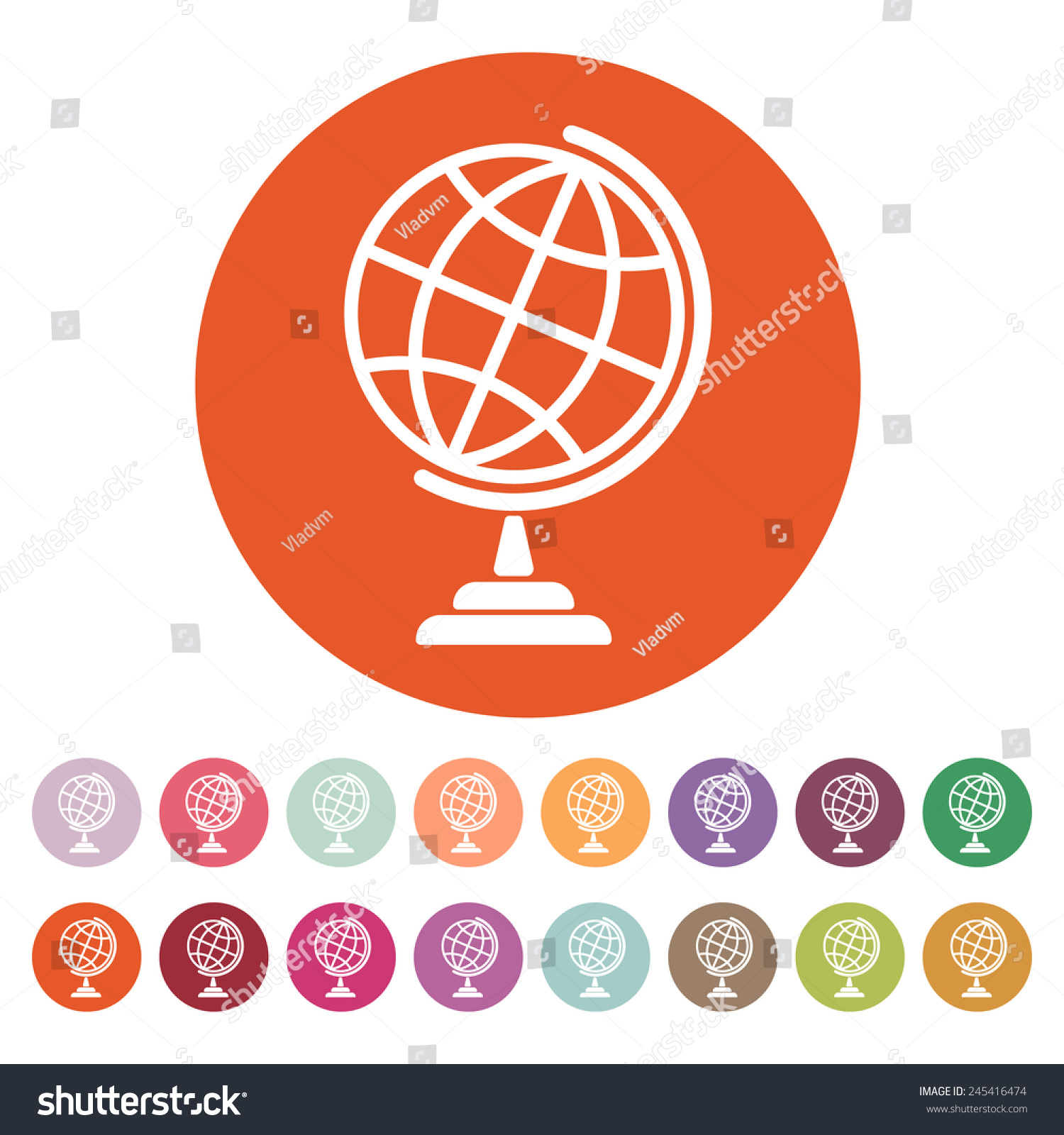 Globe Icon Globe Symbol Flat Vector Stock Vector (Royalty Free ...