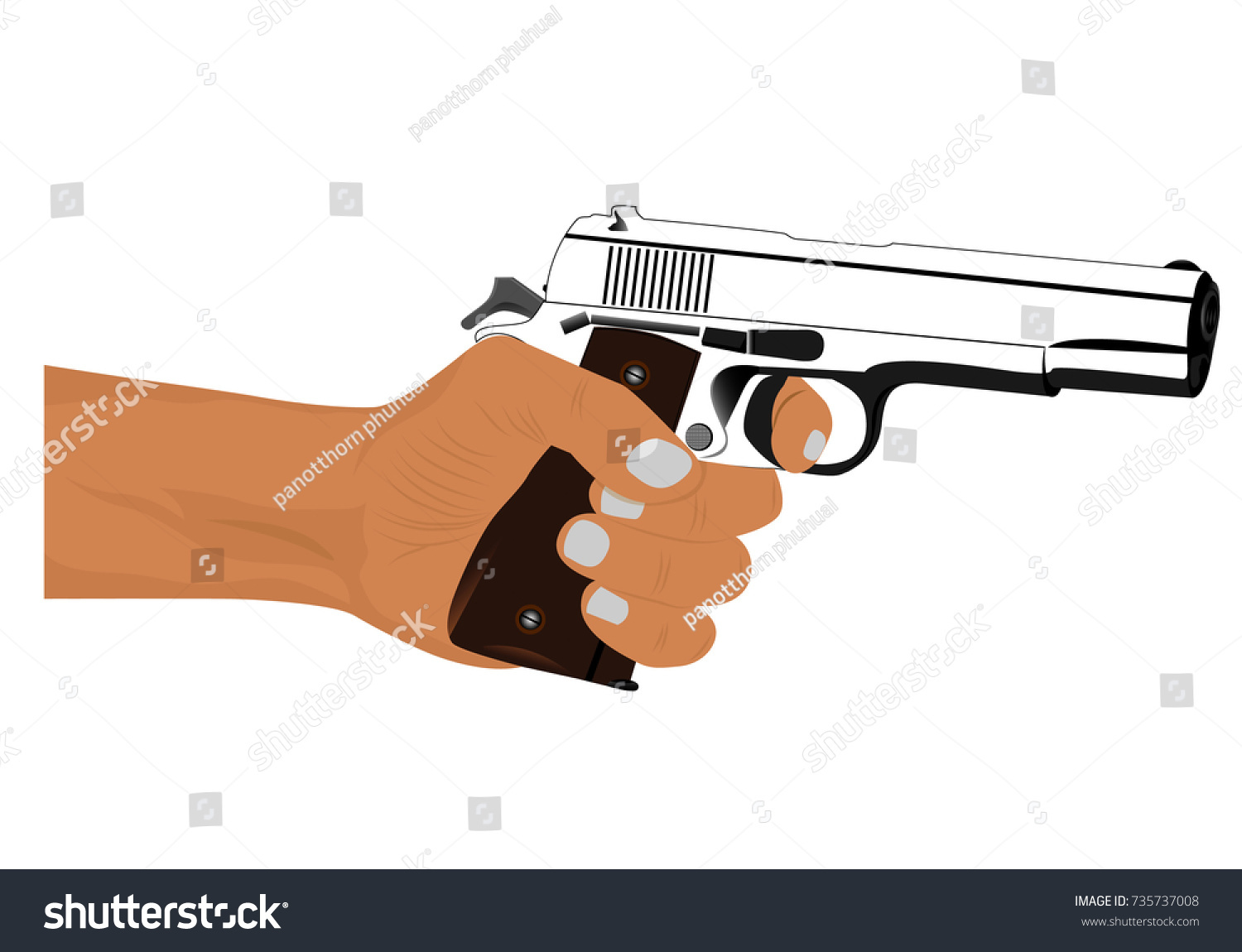 Gun Hand Vector Design Stock Vector (Royalty Free) 735737008