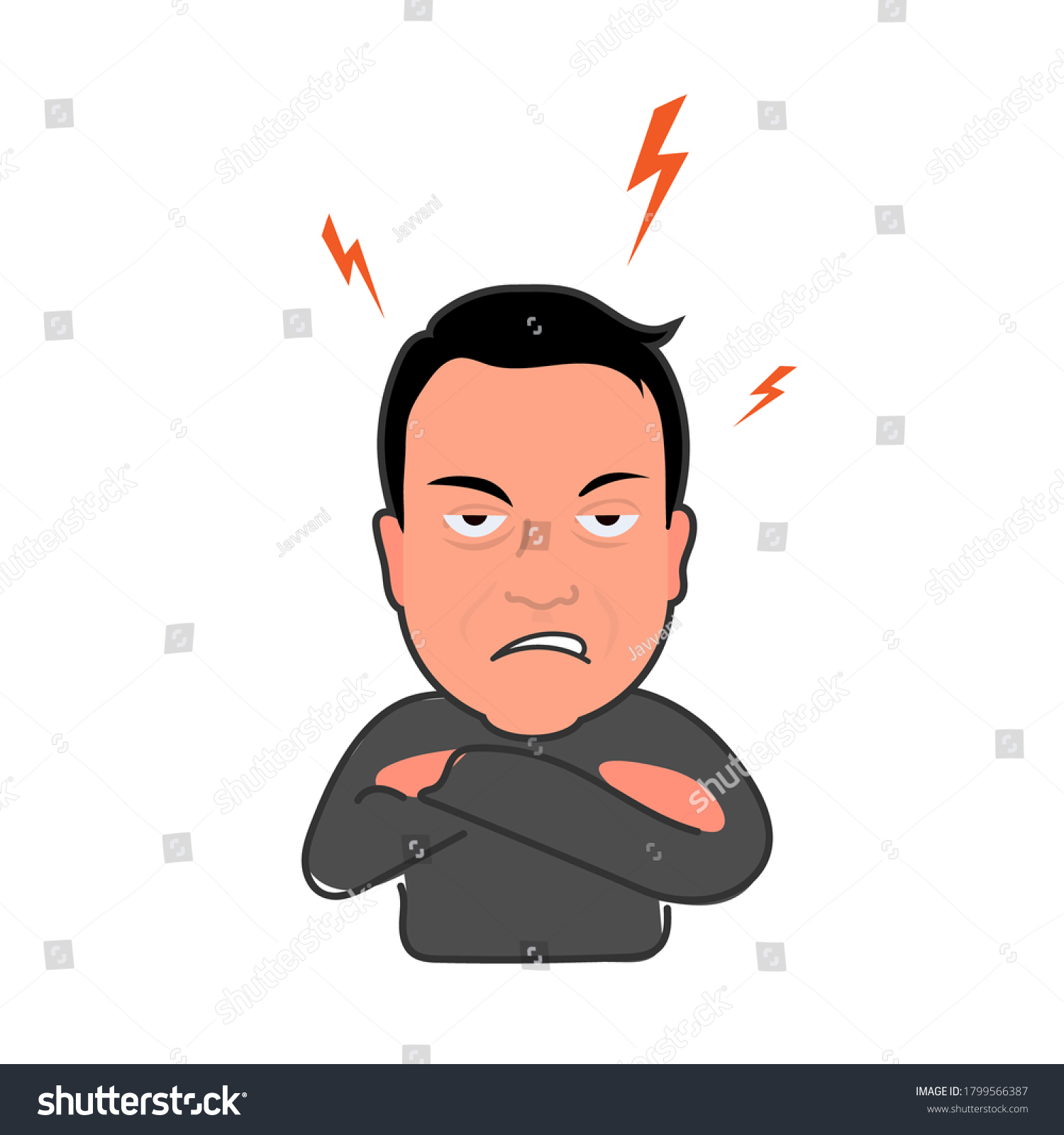 Guy Angry Angry Man Isolated Vector Stock Vector (Royalty Free ...