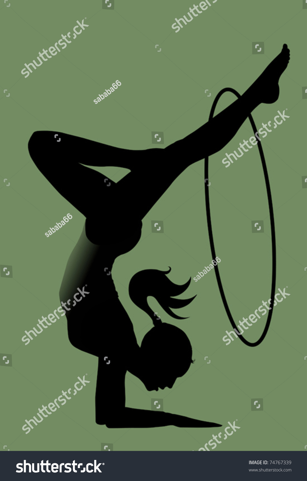Gymnast Performs Difficult Exercise Vector Illustration Stock Vector ...