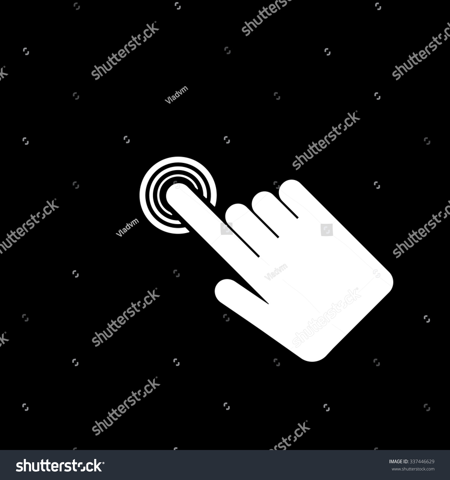 Hand Click Icon Cursor Symbol Flat Stock Vector (Royalty Free ...