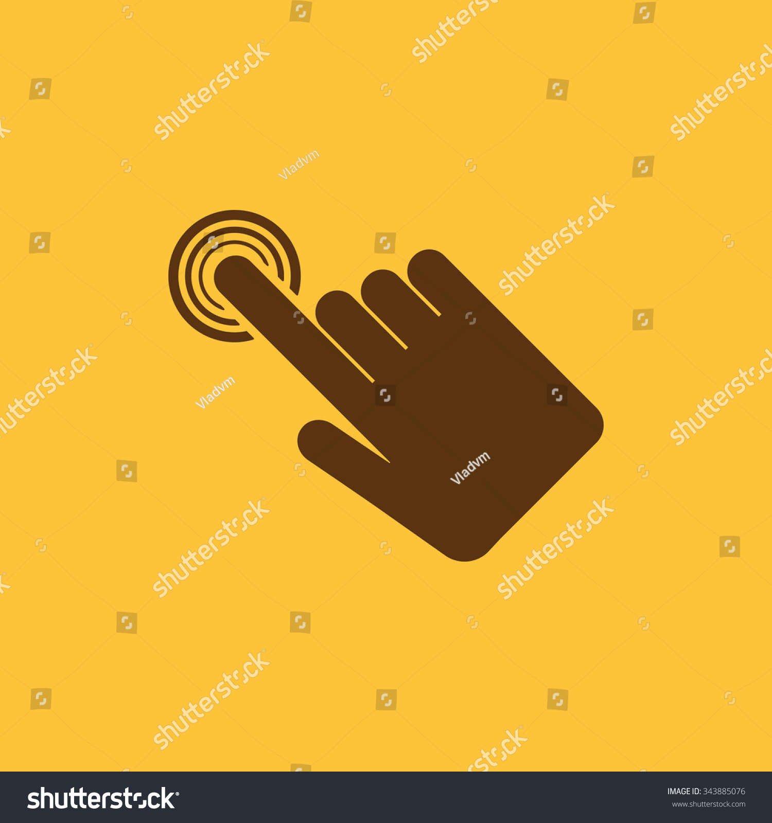 Hand Click Icon Cursor Symbol Flat Stock Vector (Royalty Free) 343885076