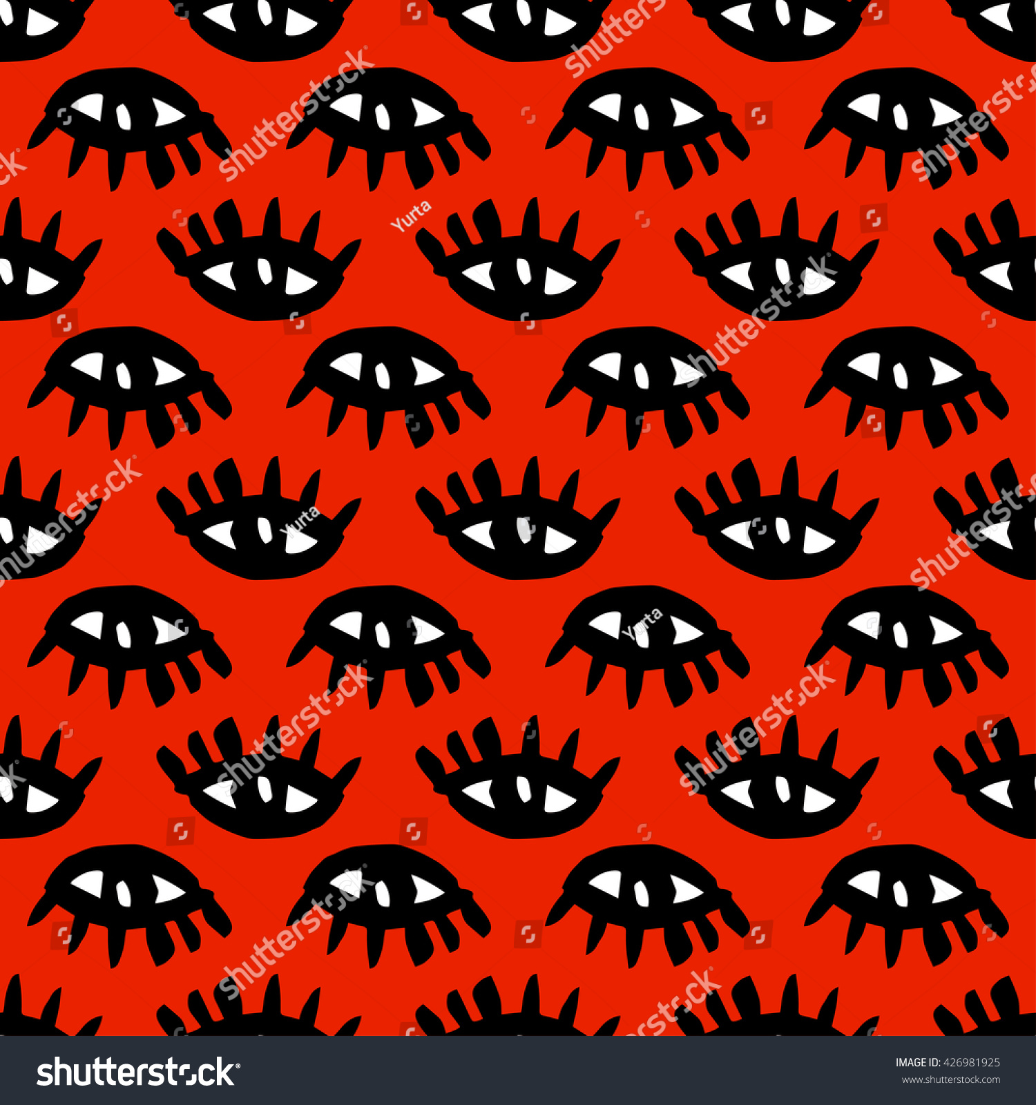 Hand Drawn Seamless Pattern Eyes Vector: vector de stock (libre de ...