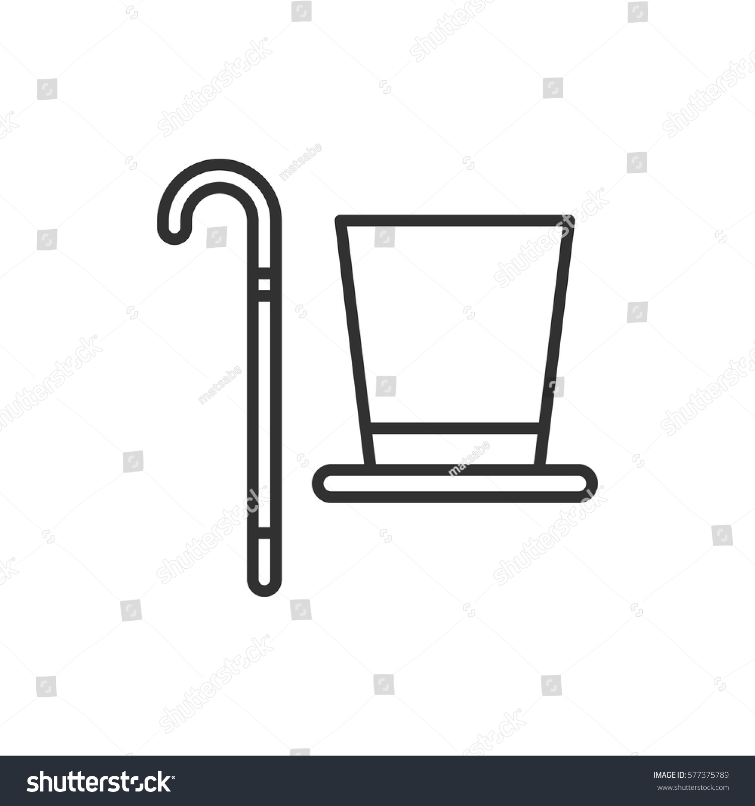 Hat Cane Stock Vector (Royalty Free) 577375789