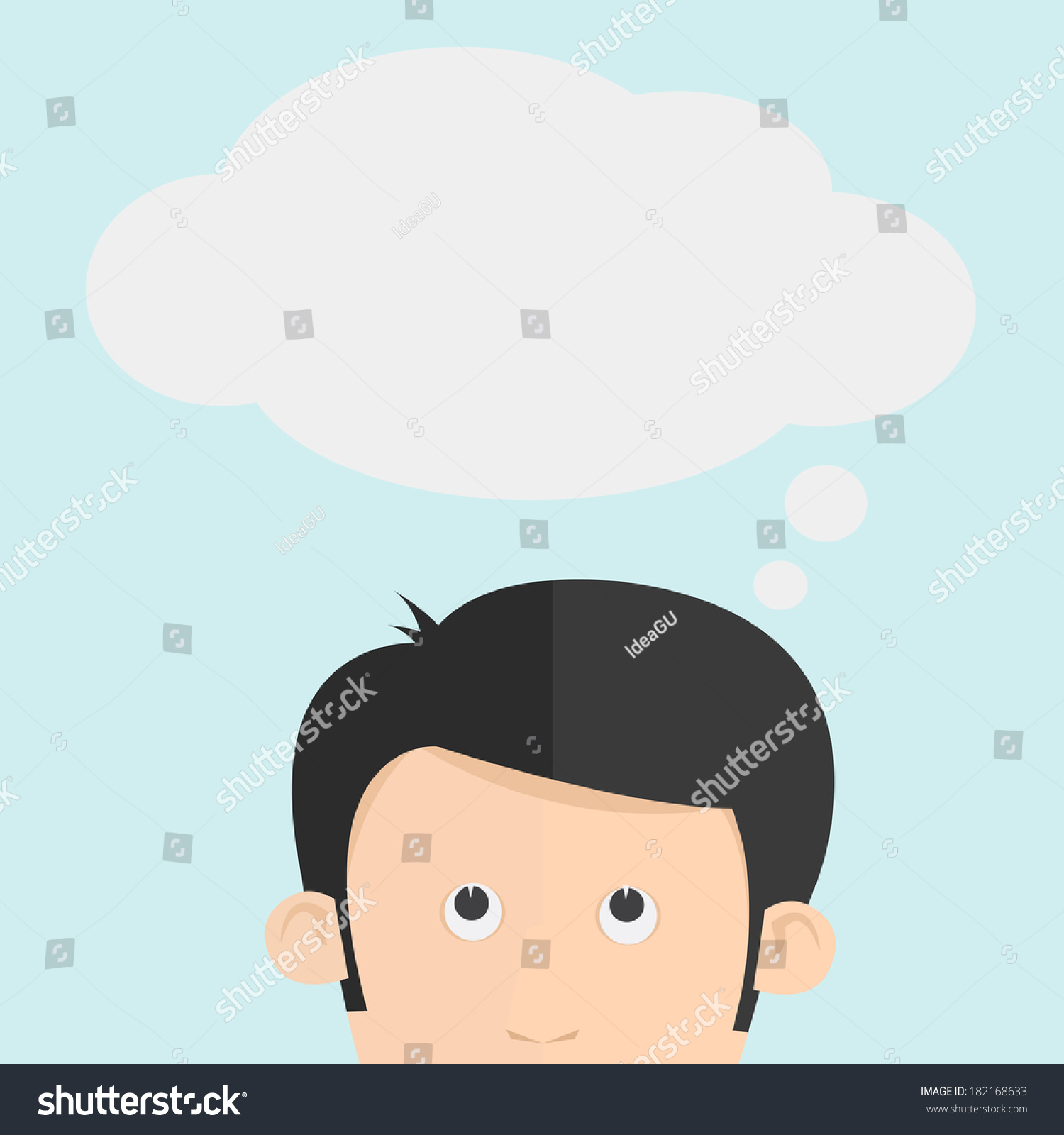 Head Thinking Cartoon Stock Vector (Royalty Free) 182168633