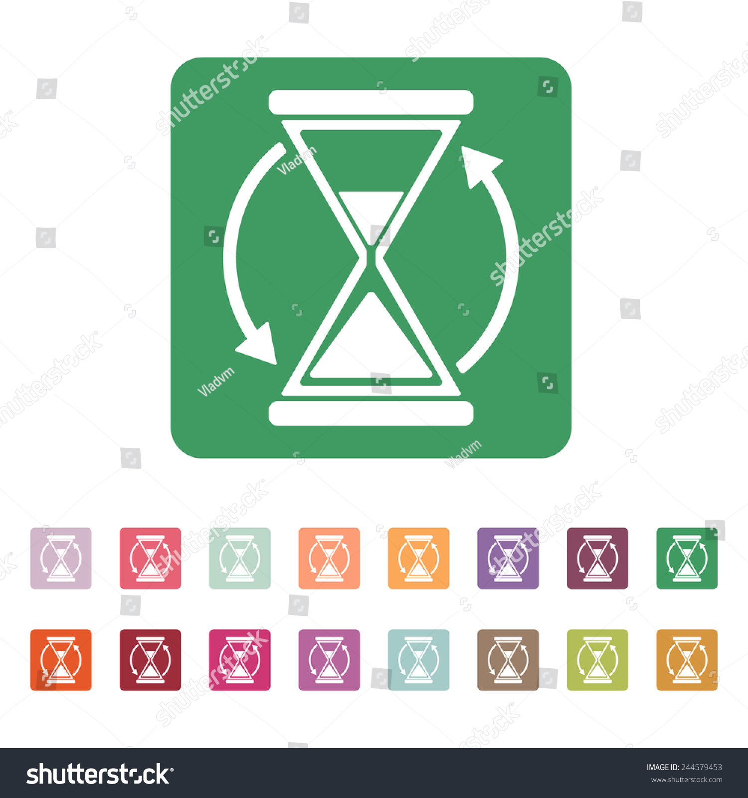 Hourglass Icon Clock Symbol Flat Vector Stock Vector (Royalty Free ...