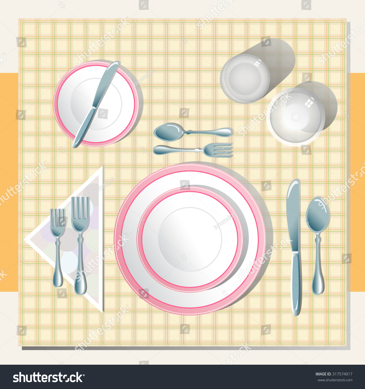 Illustration Shows Table Setting Stock Vector (Royalty Free) 317574017