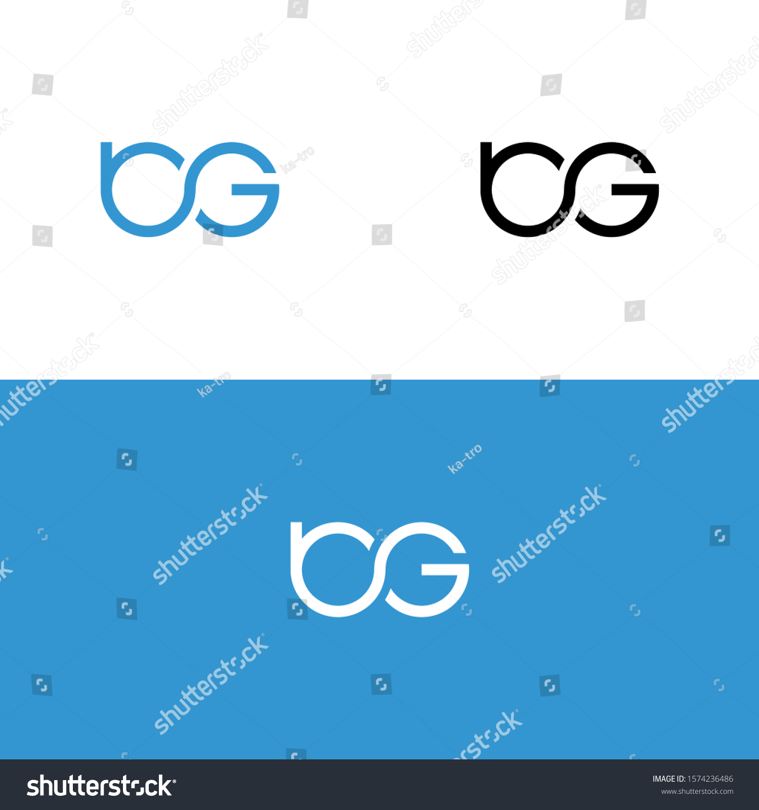 Infinity Bg Letter Initial Logo Stock Vector (Royalty Free) 1574236486