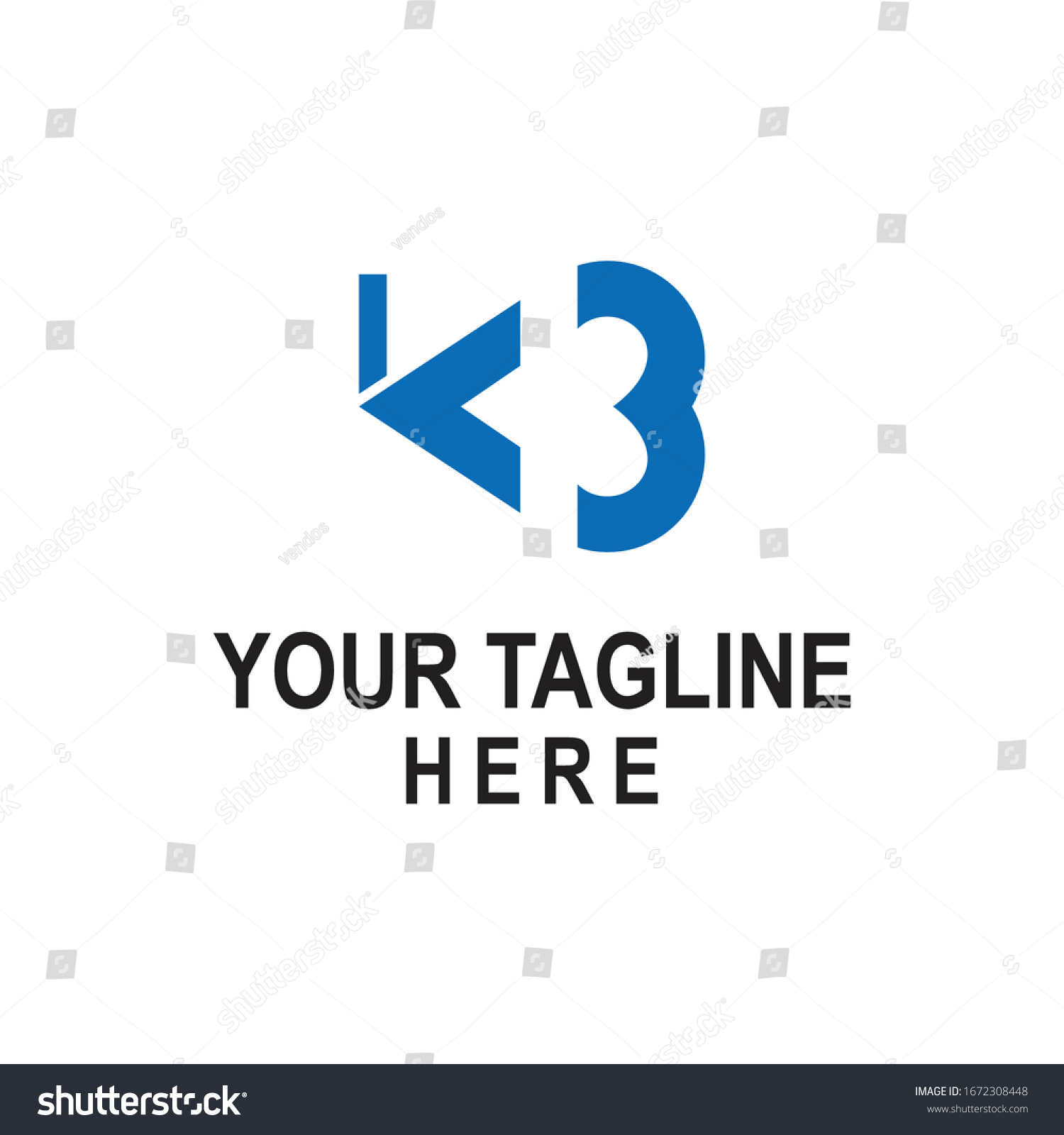 Initial K3 Logo Creative Stock Vector (Royalty Free) 1672308448