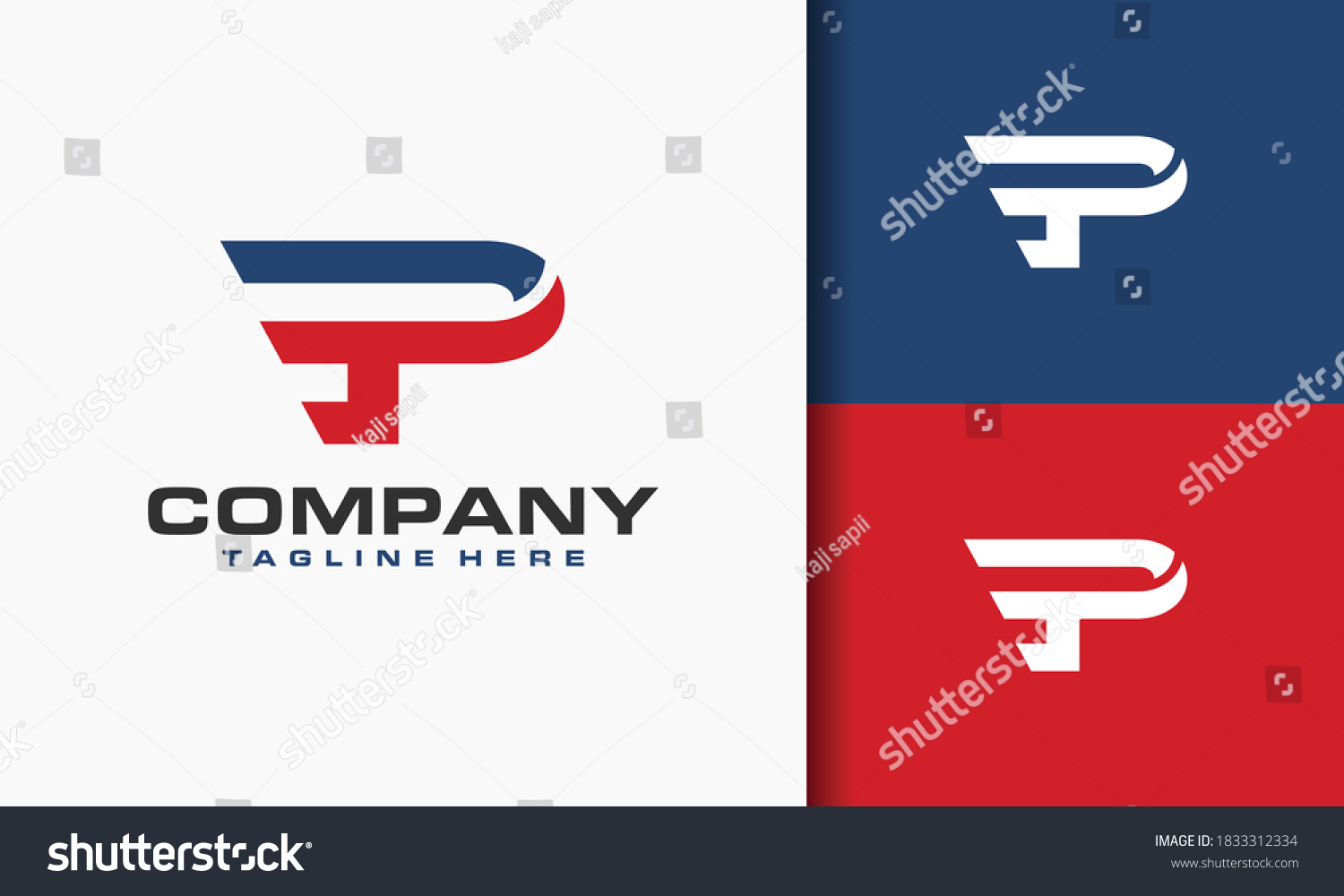 Initials P Wing Logo Stock Vector (Royalty Free) 1833312334 | Shutterstock