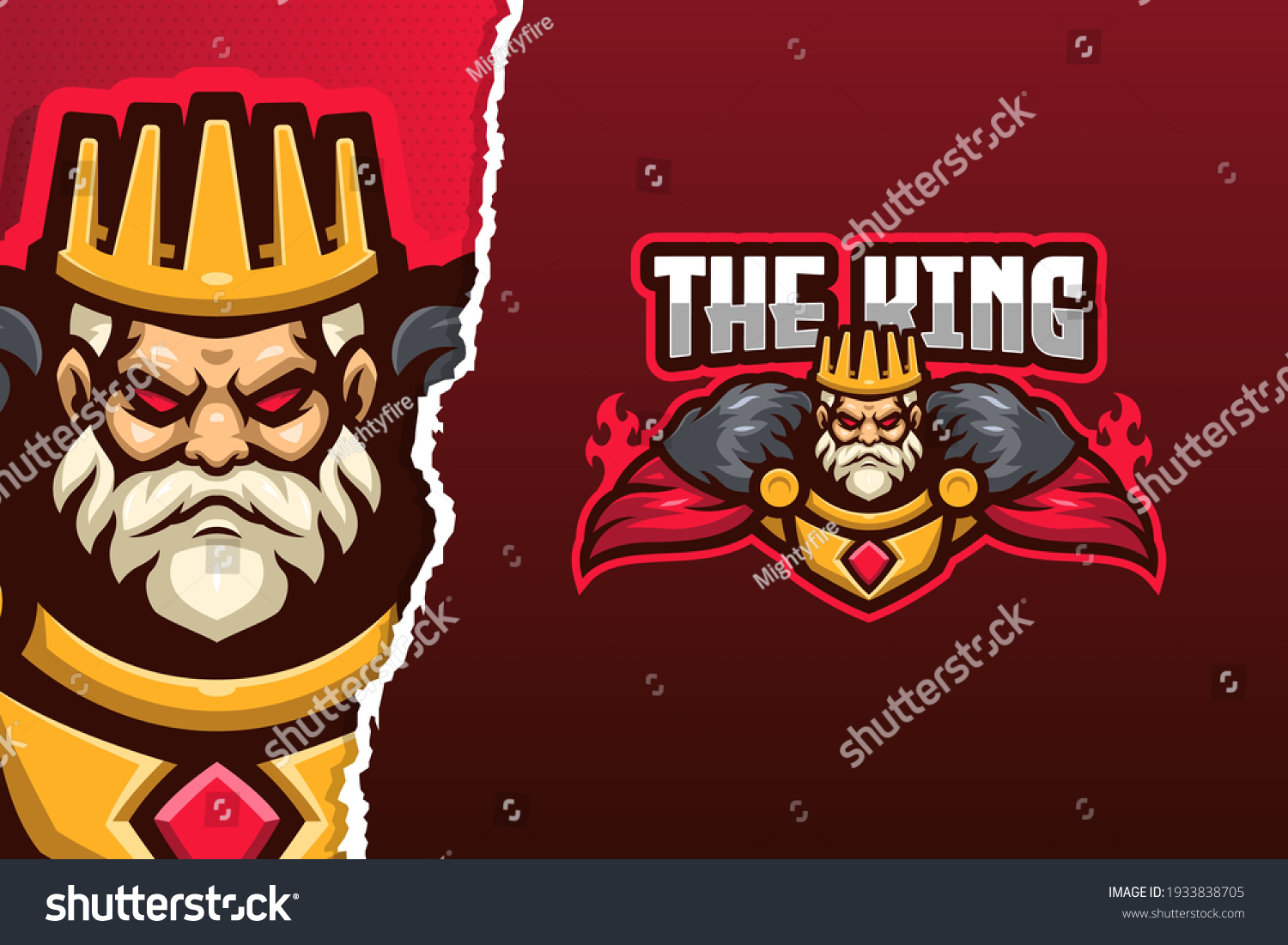 King Esport Logo Template: เวกเตอร์สต็อก (ปลอดค่าลิขสิทธิ์) 1933838705 ...
