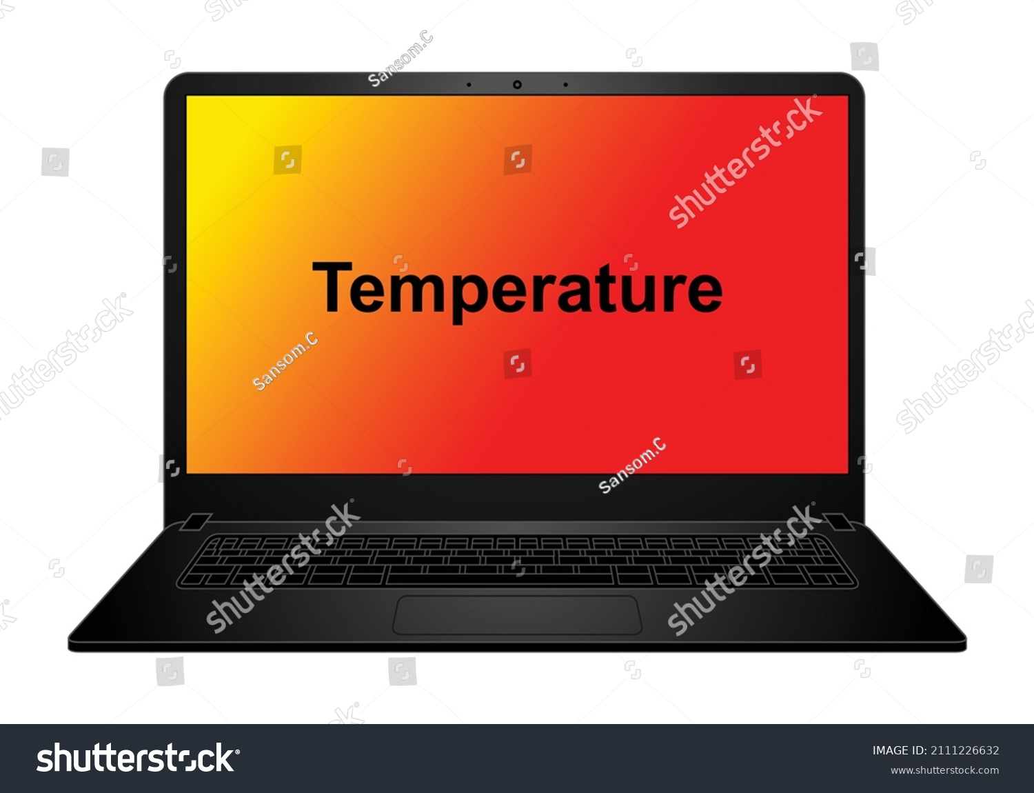 Laptop Computer Have Message Temperature Stock Vector (Royalty Free ...