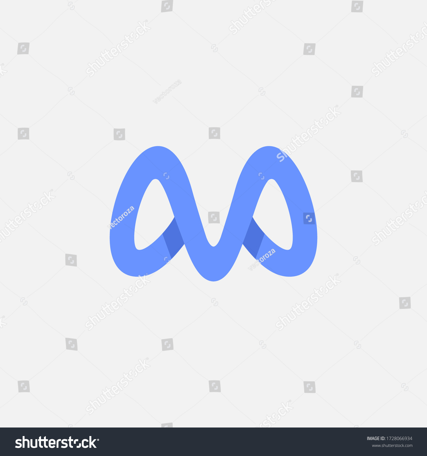 Letter M Mobius Strip Vector Logo Stock Vector (Royalty Free) 1728066934