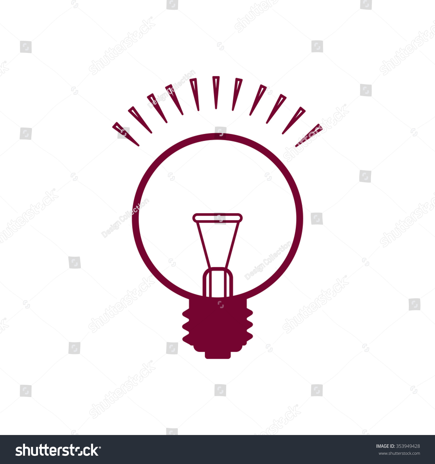 Lightbulb Icon Illumination Symbol Flat Vector Stock Vector (Royalty ...