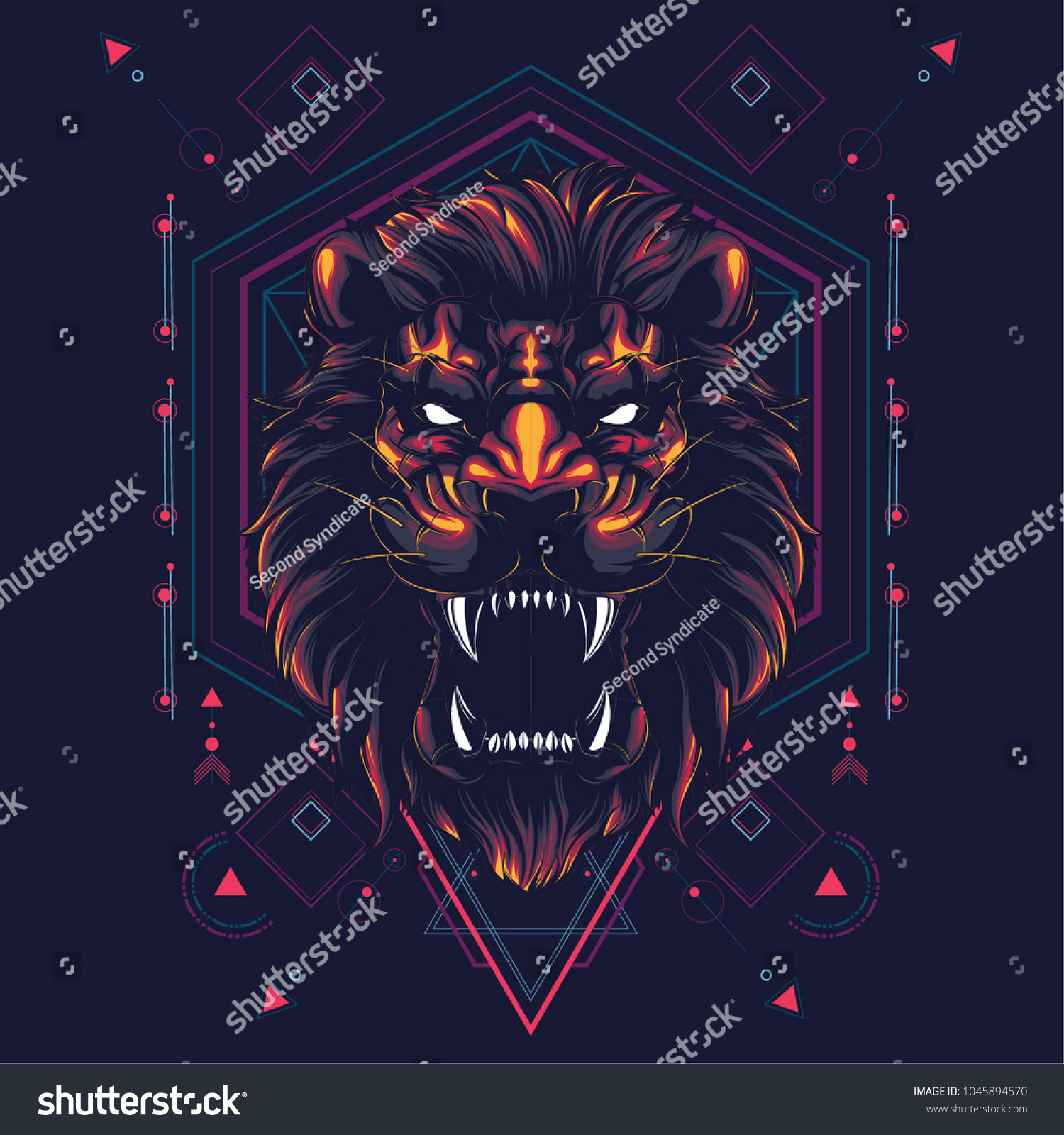 Lion Sacred Geometry Stock Vector (Royalty Free) 1045894570 | Shutterstock