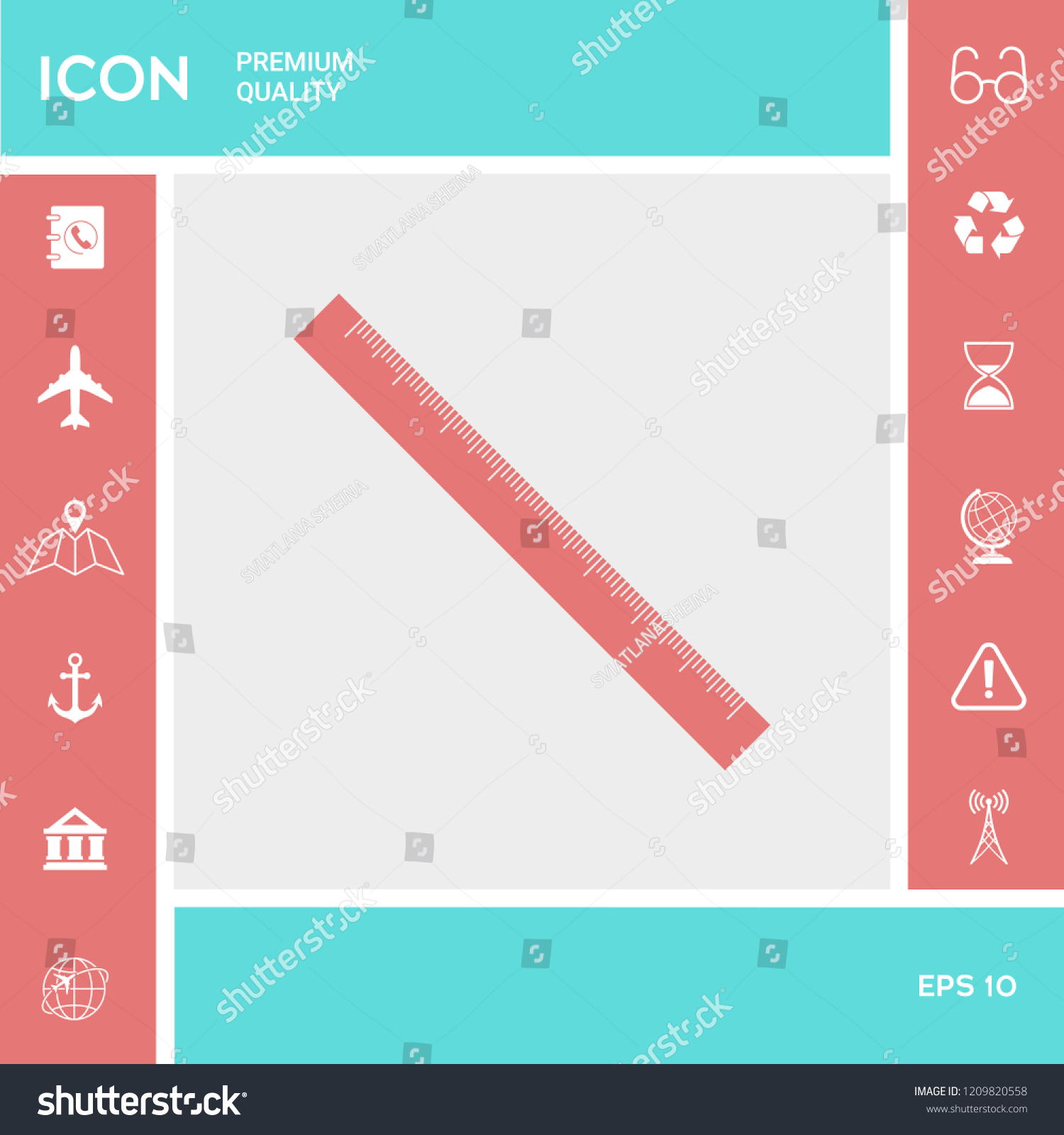 Long Ruler Icon Stock Vector (Royalty Free) 1209820558 | Shutterstock
