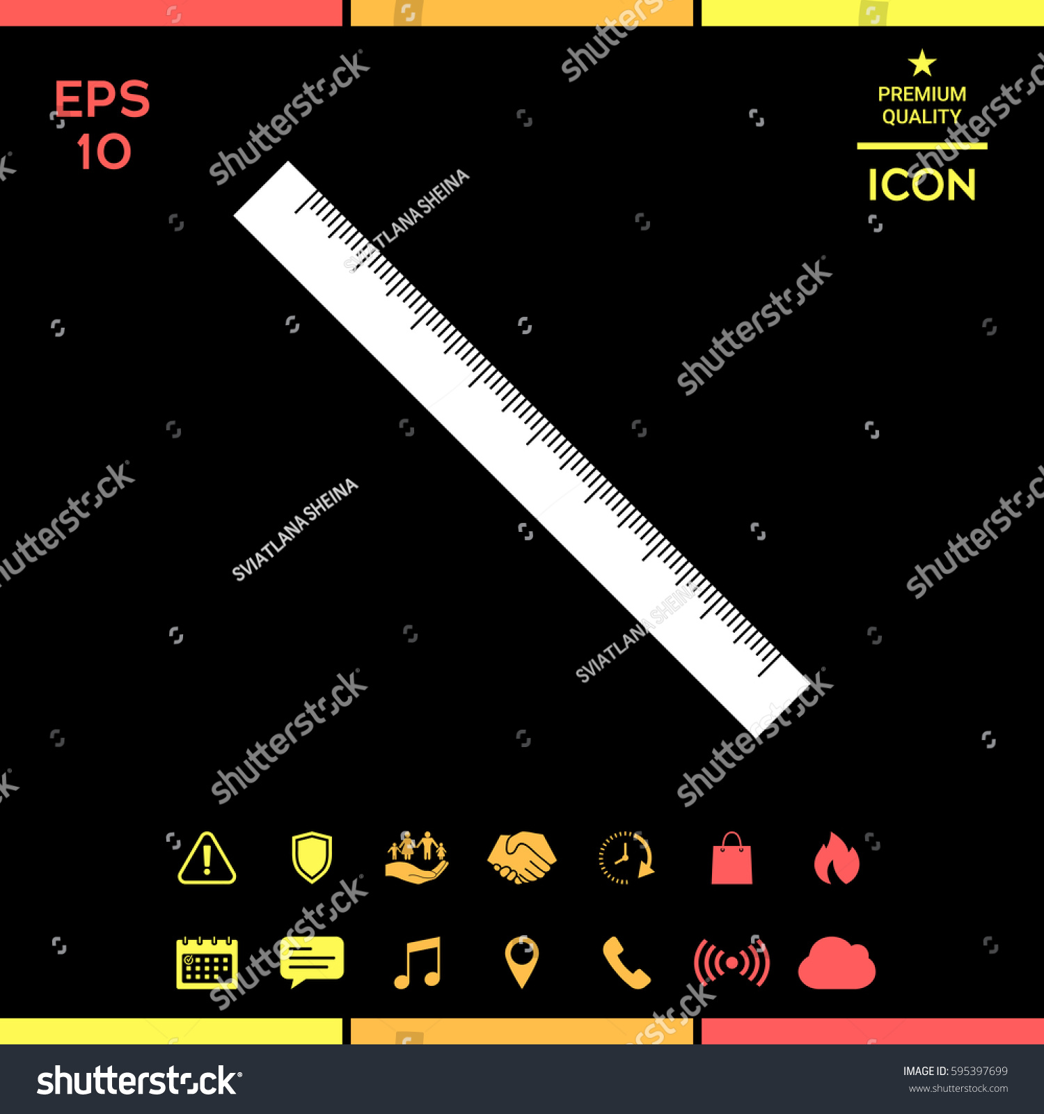 Long Ruler Icon Stock Vector (Royalty Free) 595397699 | Shutterstock