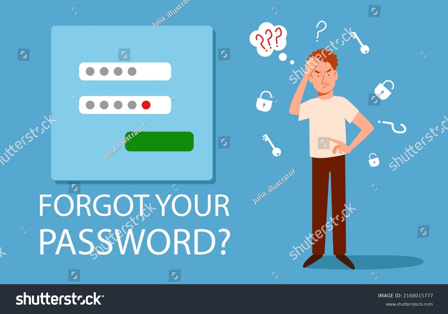 Man Forgot Her Personal Data Concept Stock Vector Royalty Free 2168015777 Shutterstock