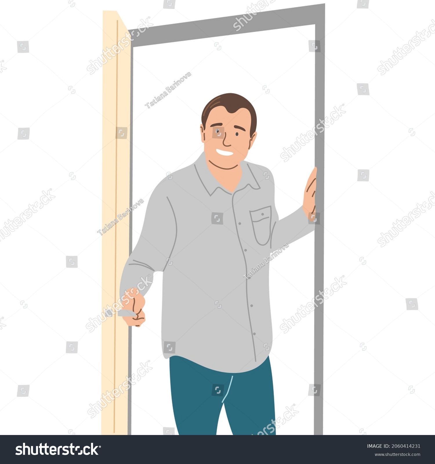 Man Opens Door Man Enters Room Stock Vector (Royalty Free) 2060414231 ... Man Opens Door Man Enters Room Stock Vector (Royalty Free) 2060414231 ...