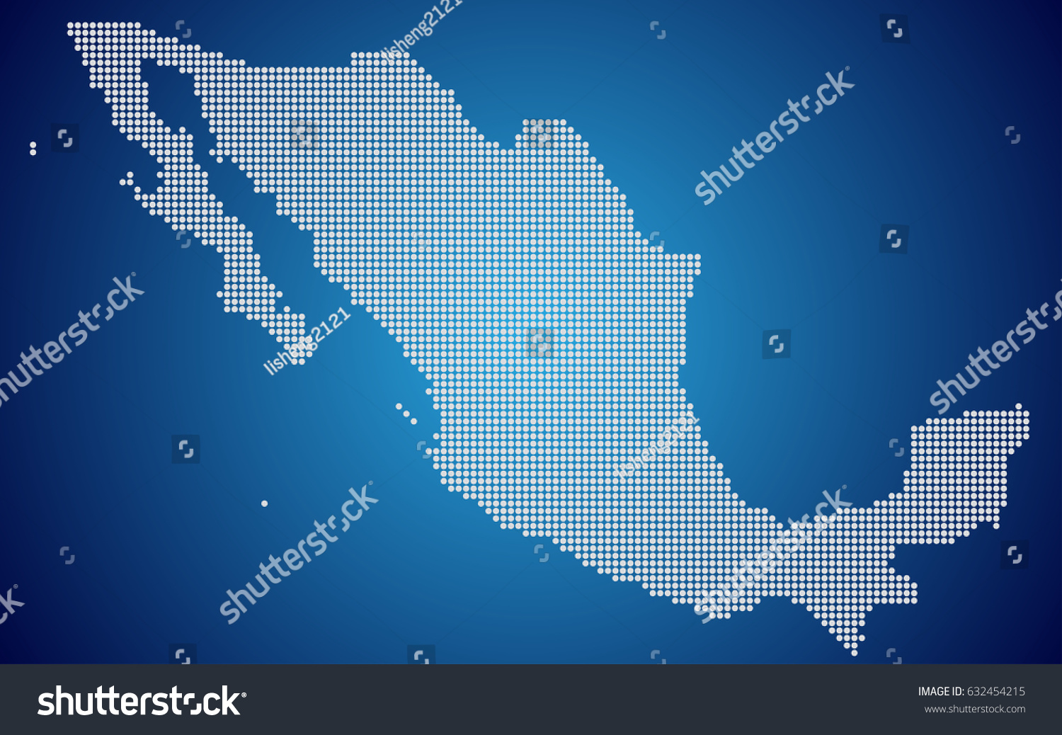 Mexico Map Pixel Stock Vector (Royalty Free) 632454215