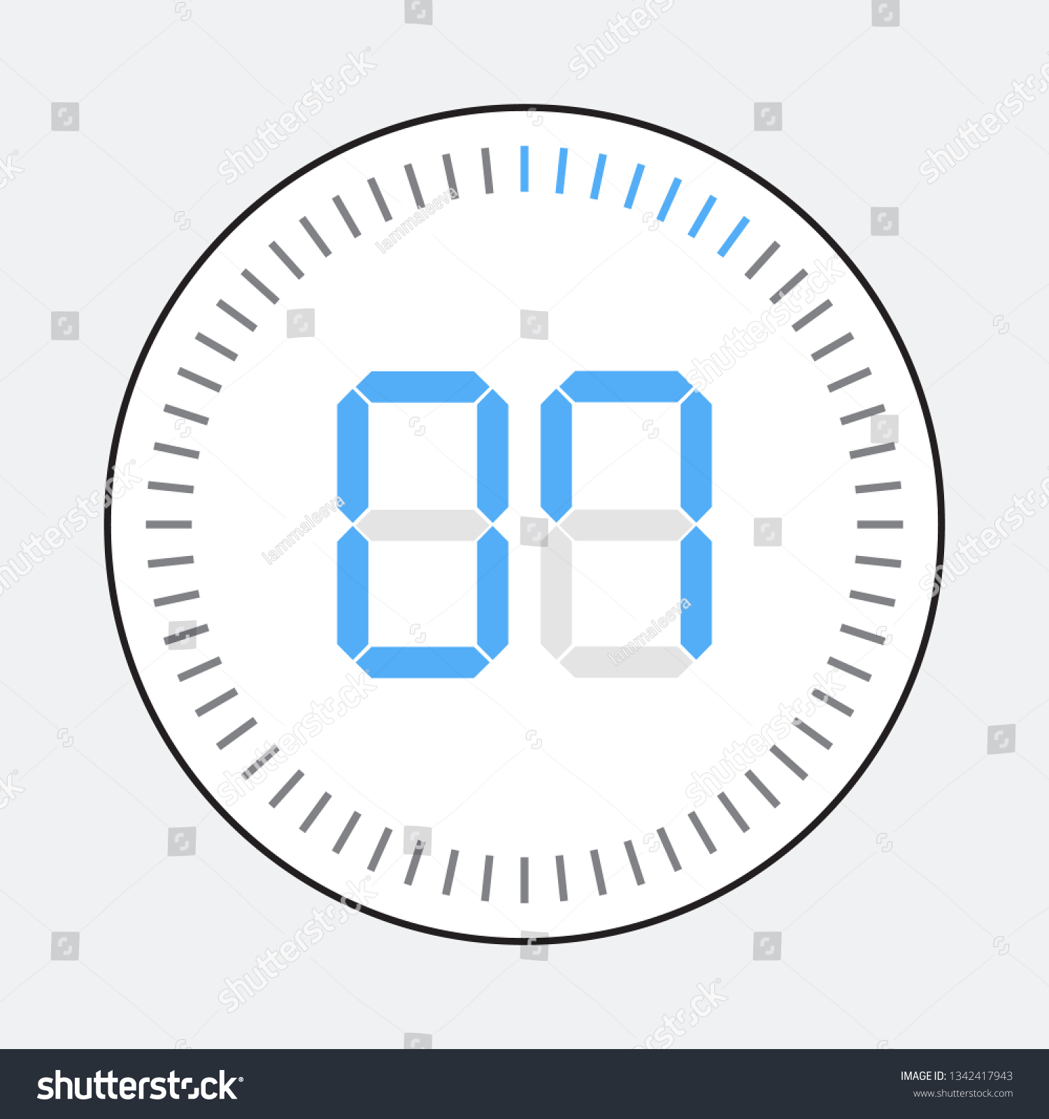 7minut Stopwatch Vector Icon Digital Timer Stock Vector (Royalty Free ...