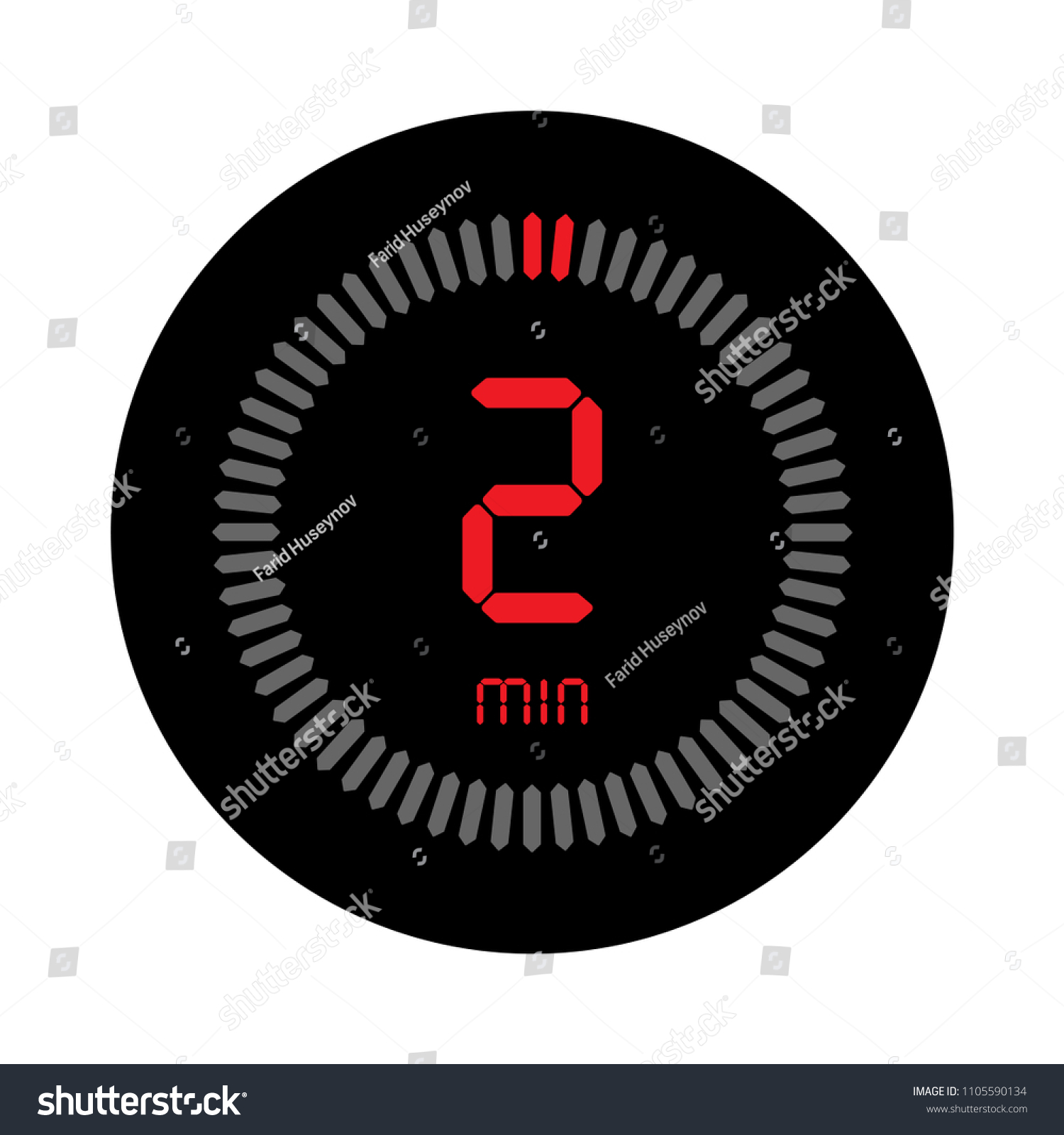 2 Minutes Stopwatch Vector Icon Digital Stock Vector (Royalty Free ...