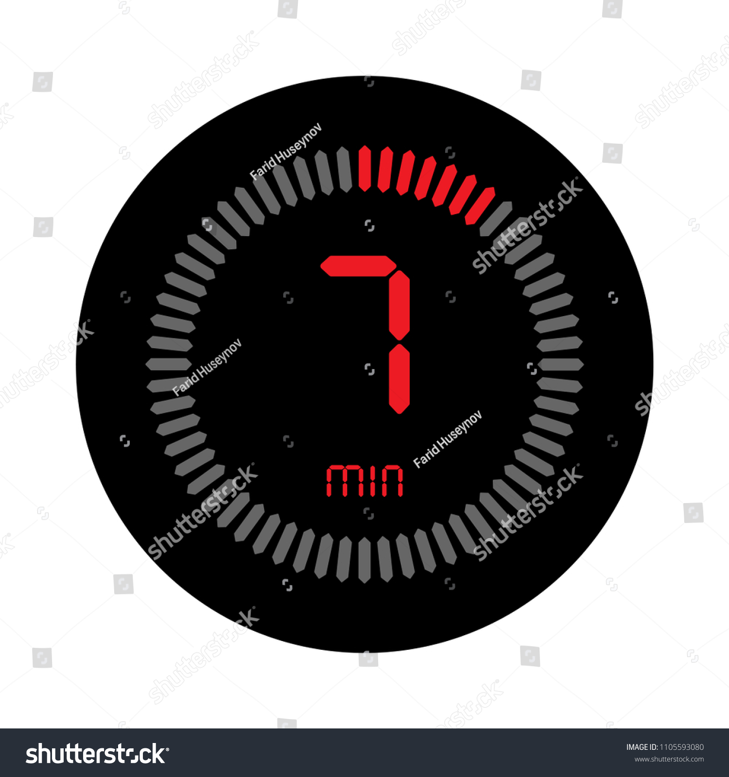 7 Minutes Stopwatch Vector Icon Digital Stock Vector (Royalty Free ...