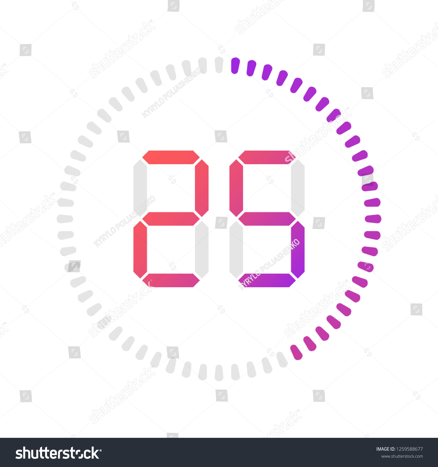 25 Minutes Stopwatch Vector Icon Digital Stock Vector (Royalty Free ...
