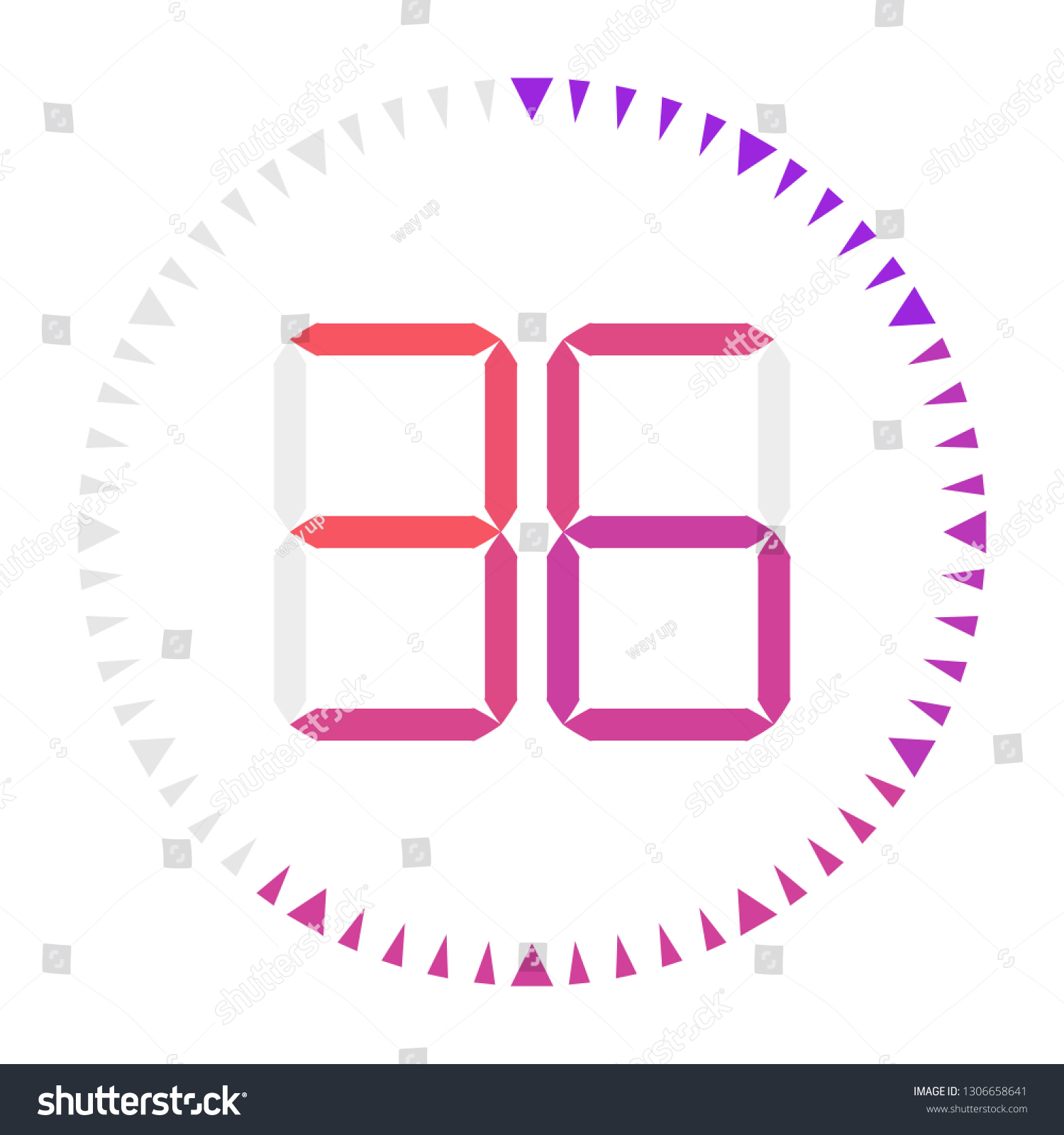 36 Minutes Stopwatch Vector Icon Digital: vector de stock (libre de ...