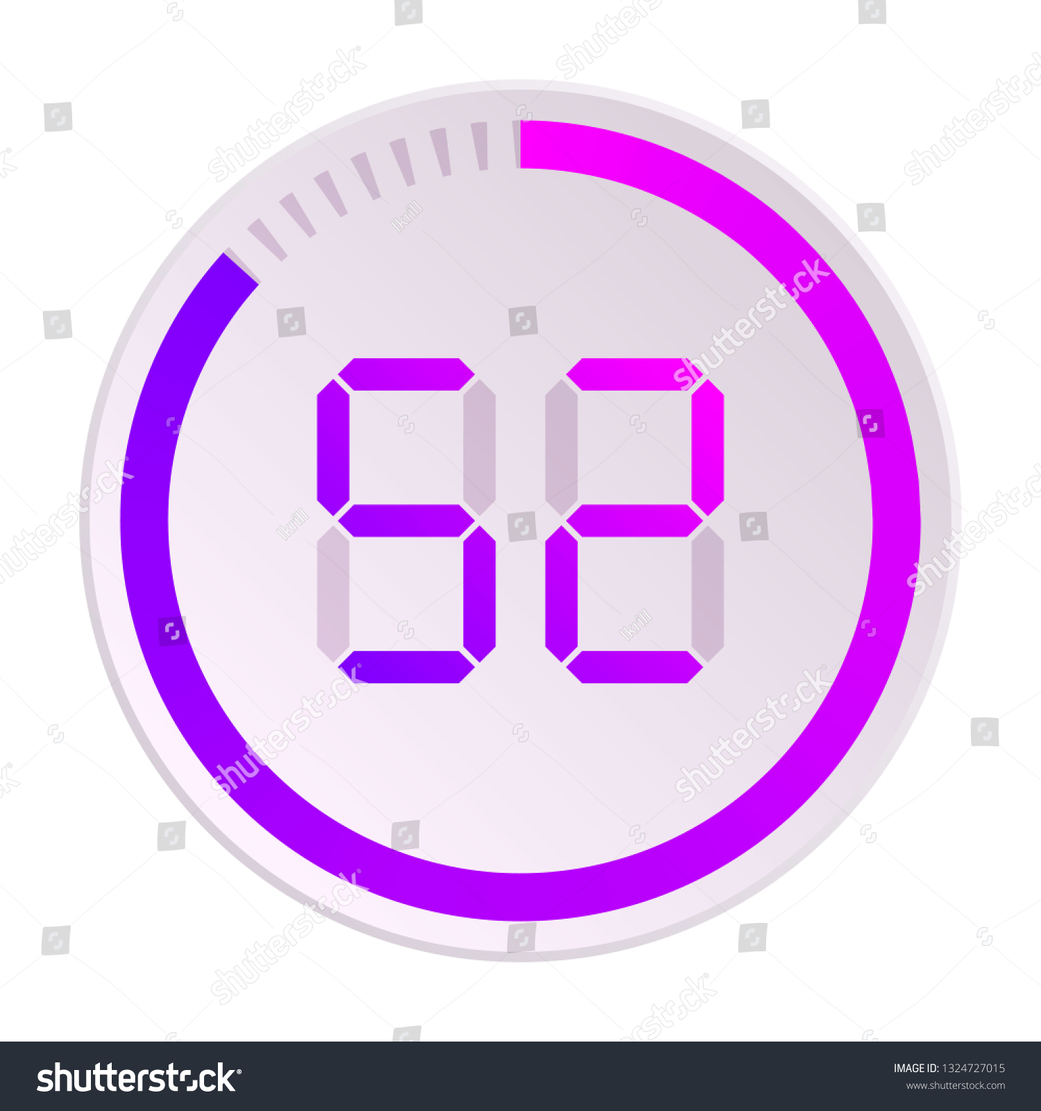 52 Minutes Stopwatch Vector Icon Digital Stock Vector (Royalty Free ...