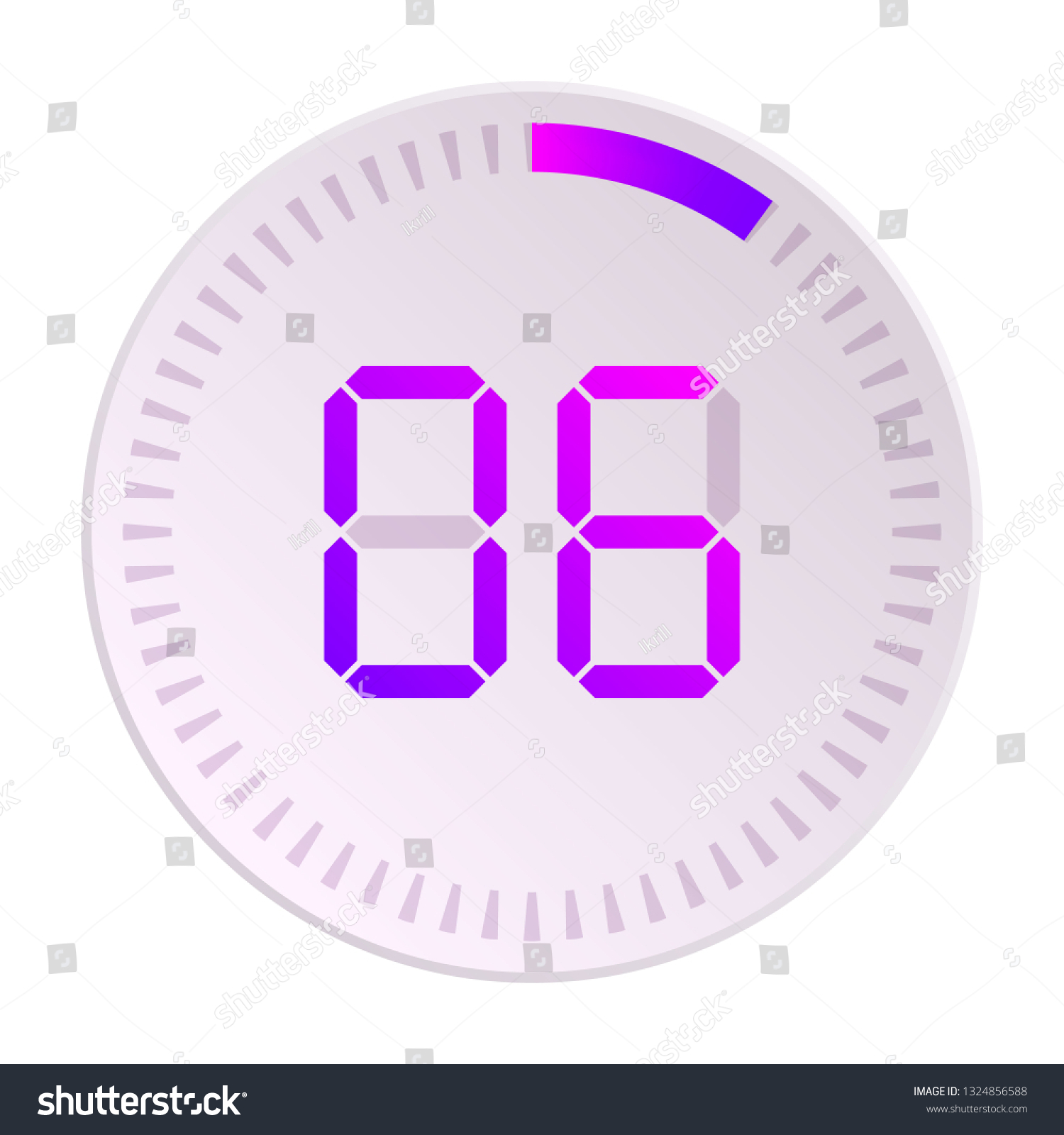 6 Minutes Stopwatch Vector Icon Digital Stock Vector (Royalty Free ...